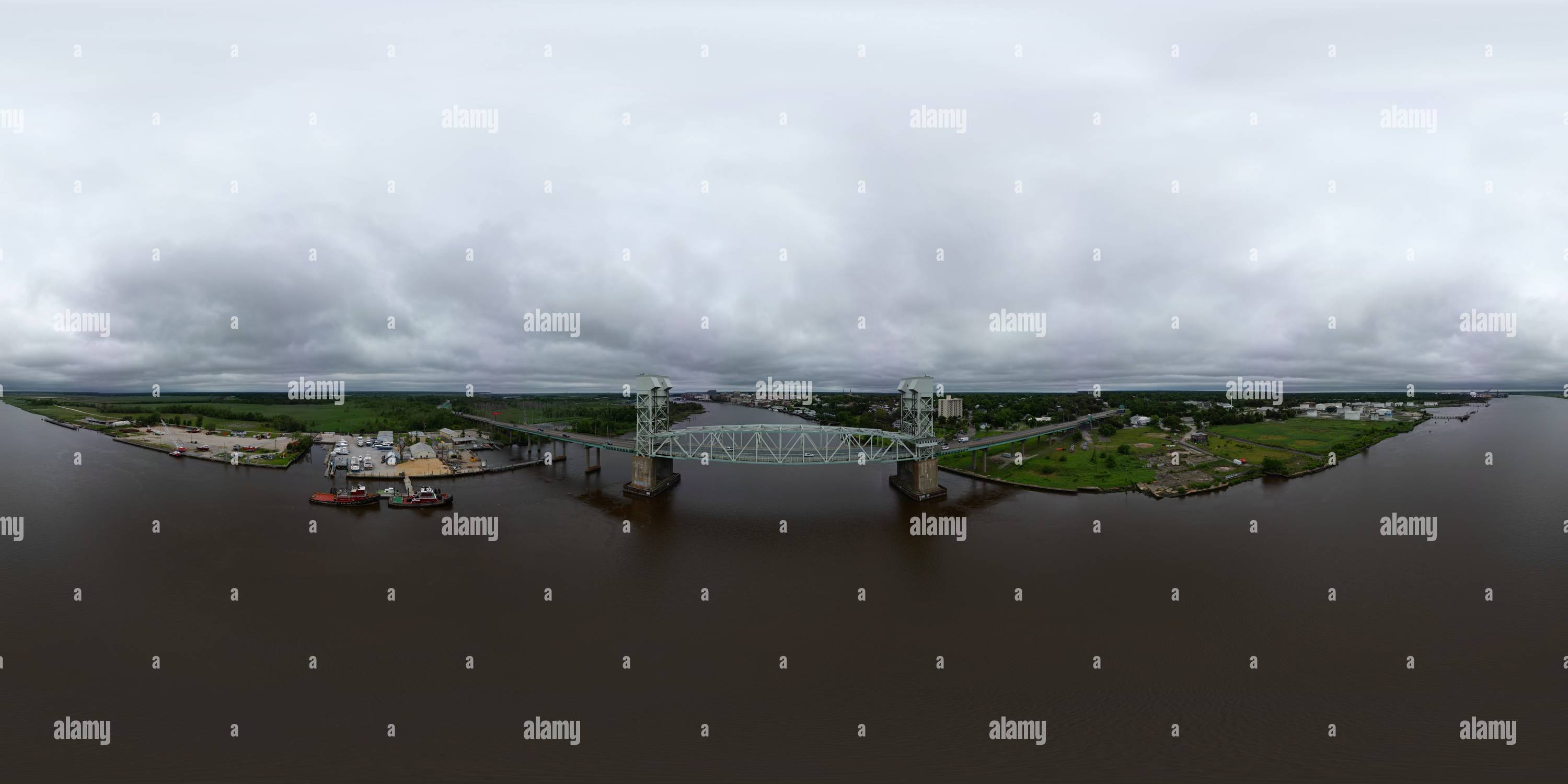 360° view of Above the Cape Fear River in Wilmington, NC - Alamy