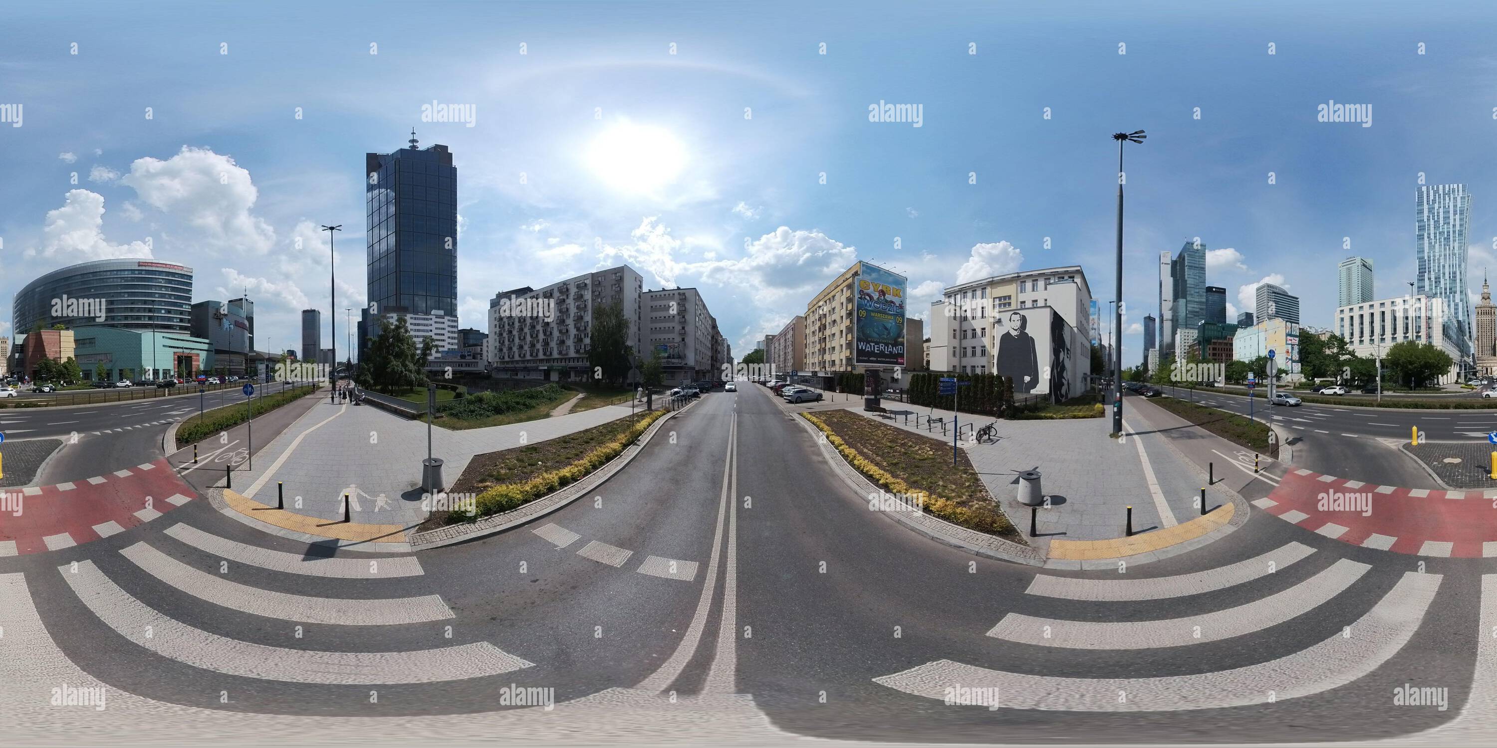 City center with skyscrapers and traffic buildings hi-res stock ...