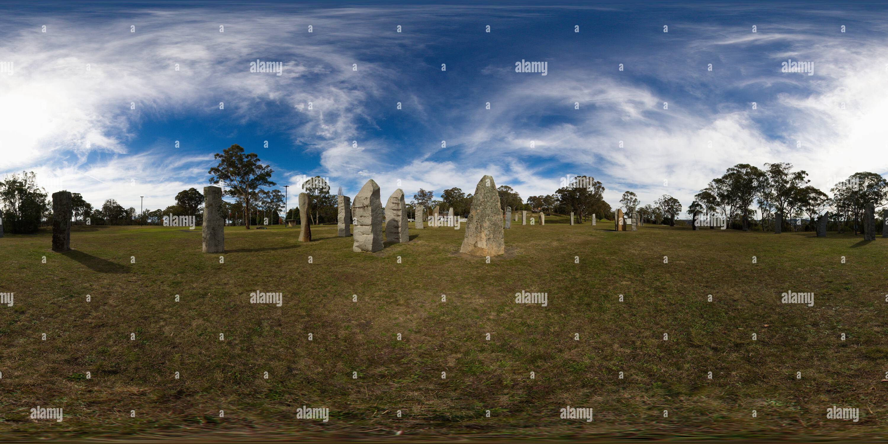 360° view of 360-degree panoramic view of a serene cemetery with ...