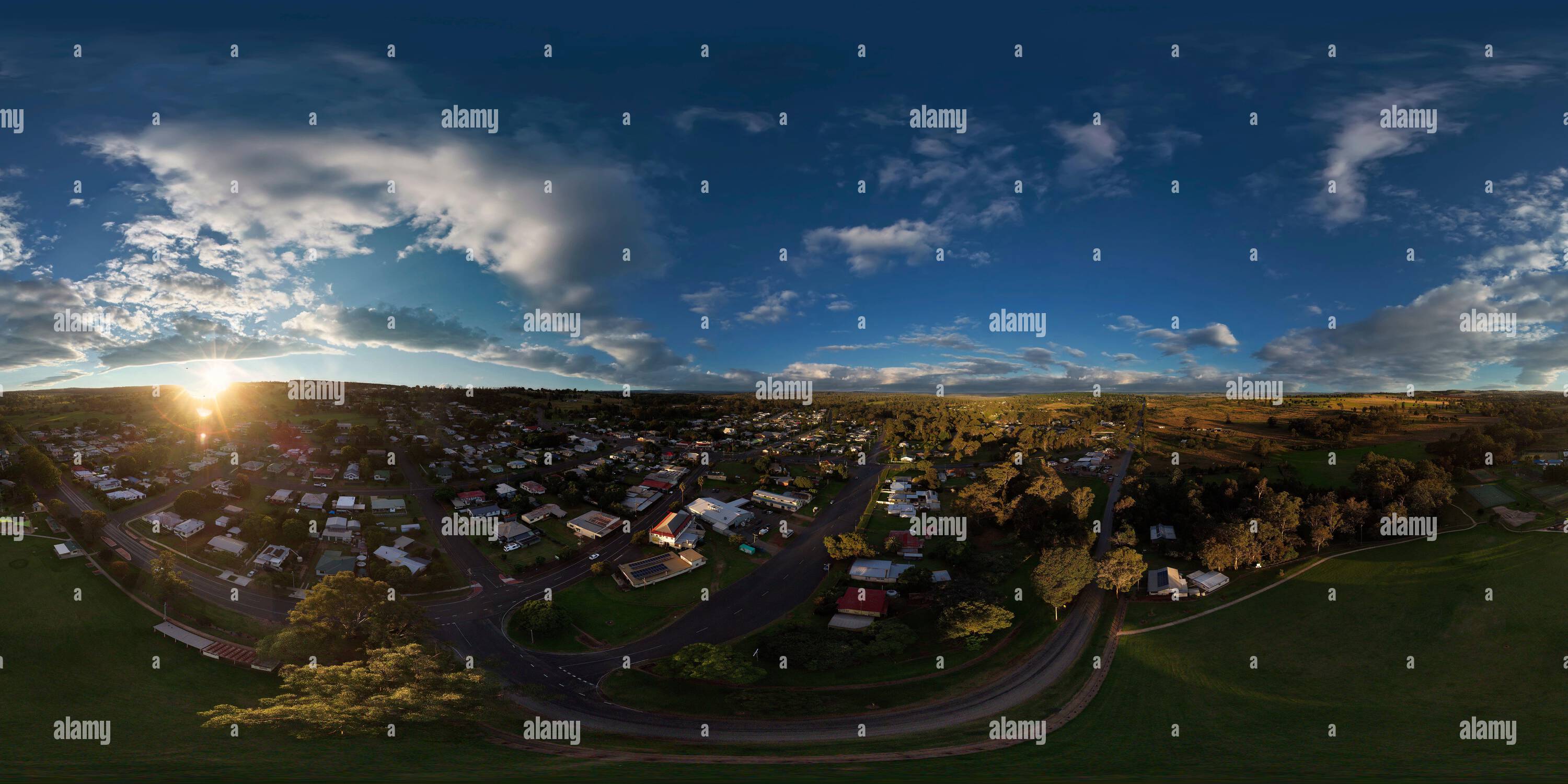 360° view of 360° aerial panorama of the small village of Yarraman in ...