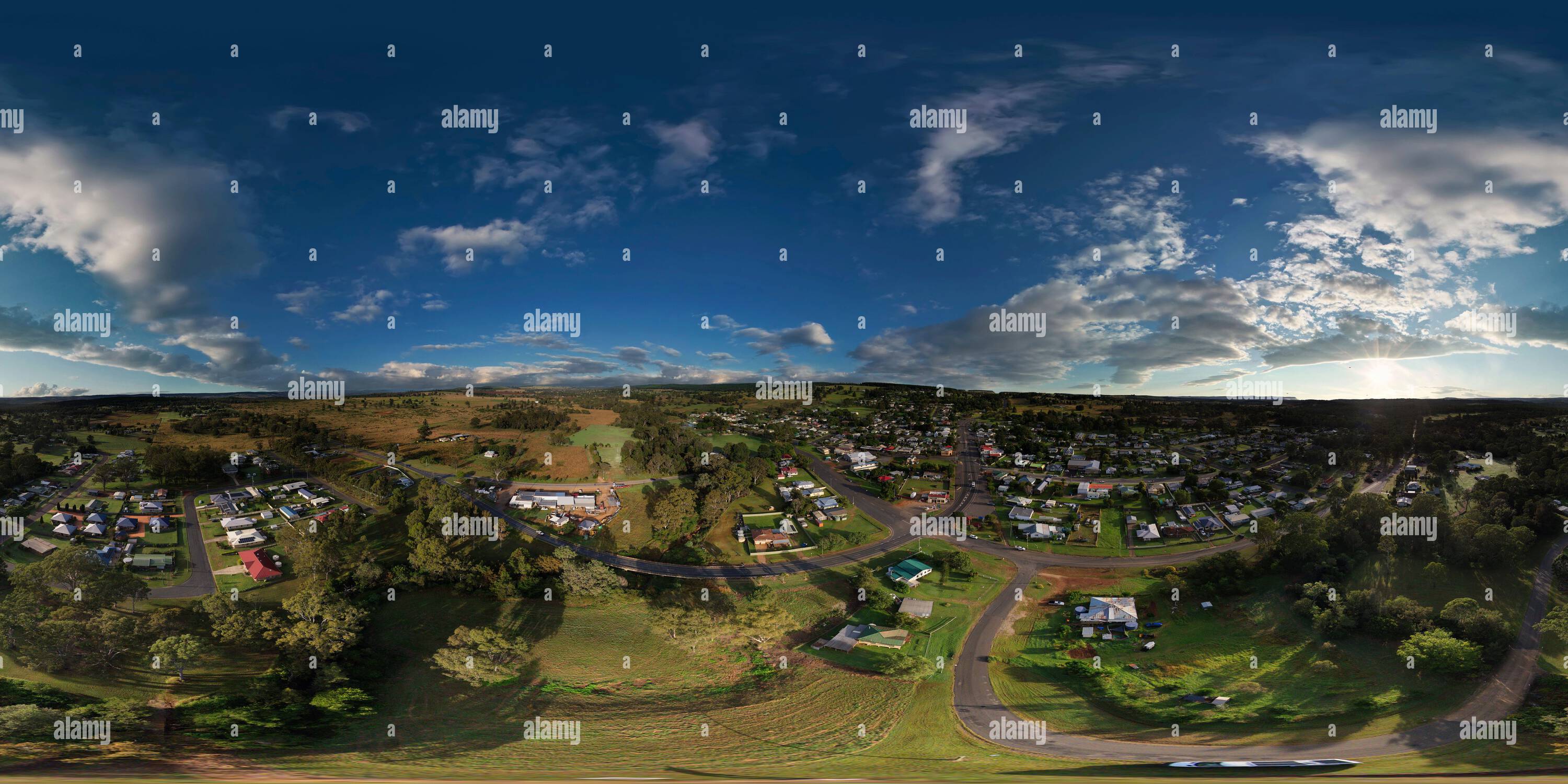 360° view of 360° aerial panorama of the small historical village of ...