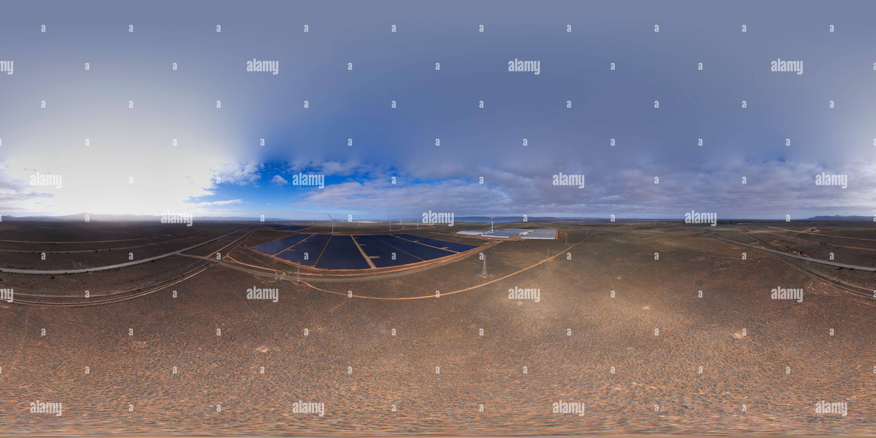 360° view of 360° aerial panorama of solar farm and Sundrop Green ...