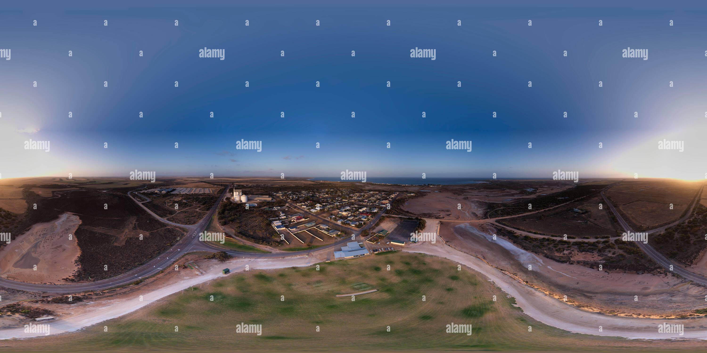360° view of 360° aerial panorama of the Eyre Peninsula coastal village ...