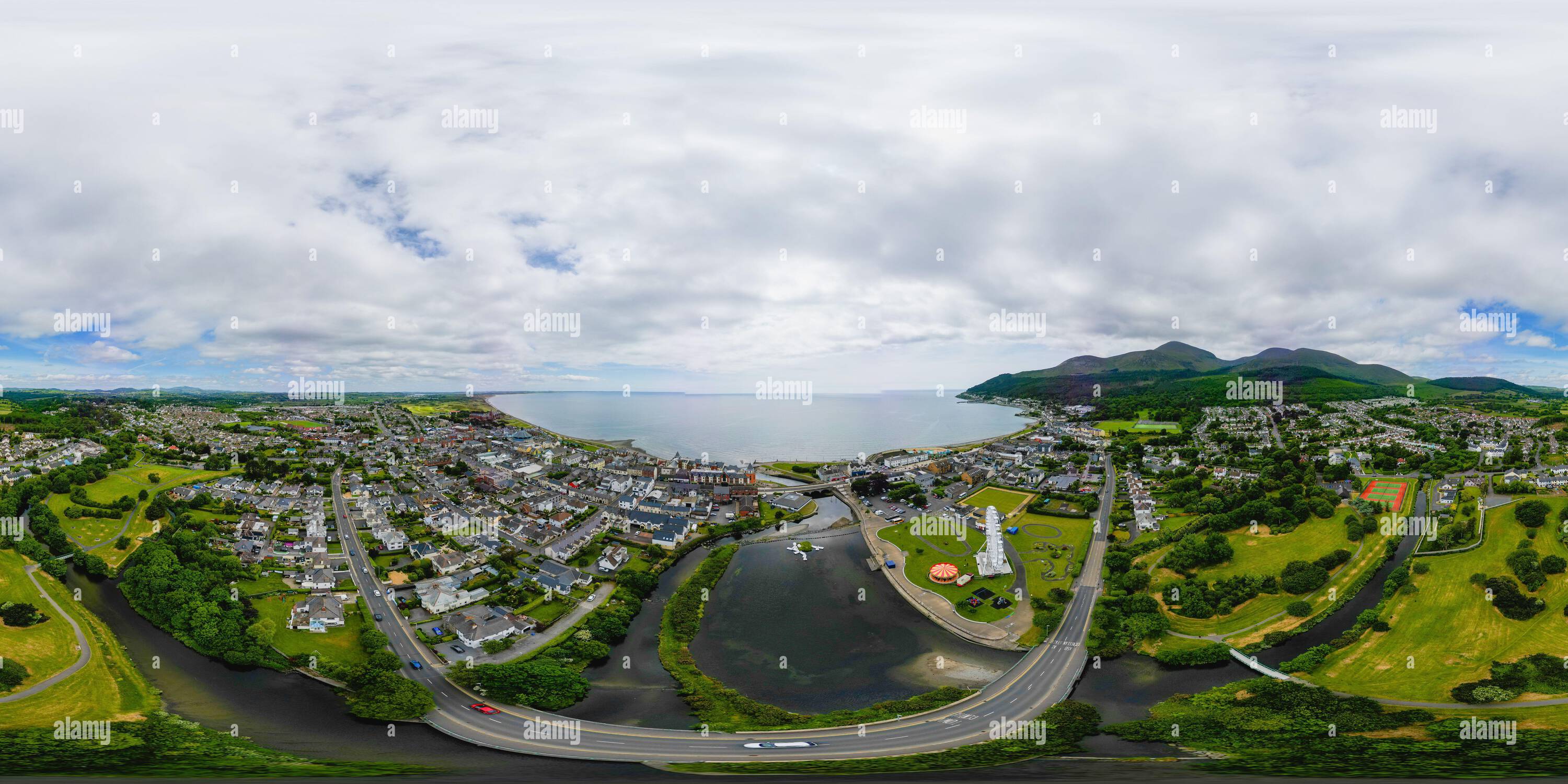 360° view of Popular seaside town of Newcastle, County Down, Northern ...