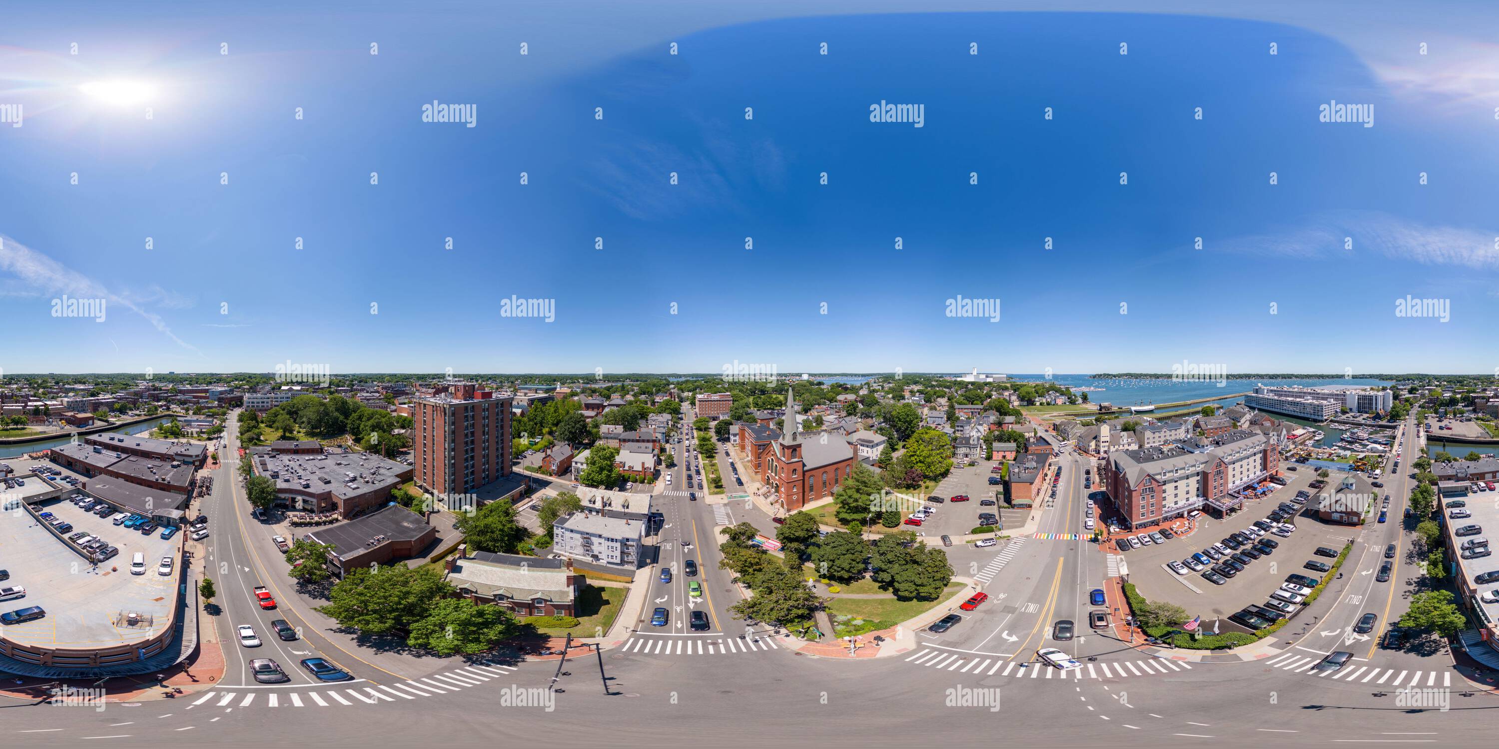 360° view of Salem, Massachusetts, USA. Aerial 360 drone photo ...