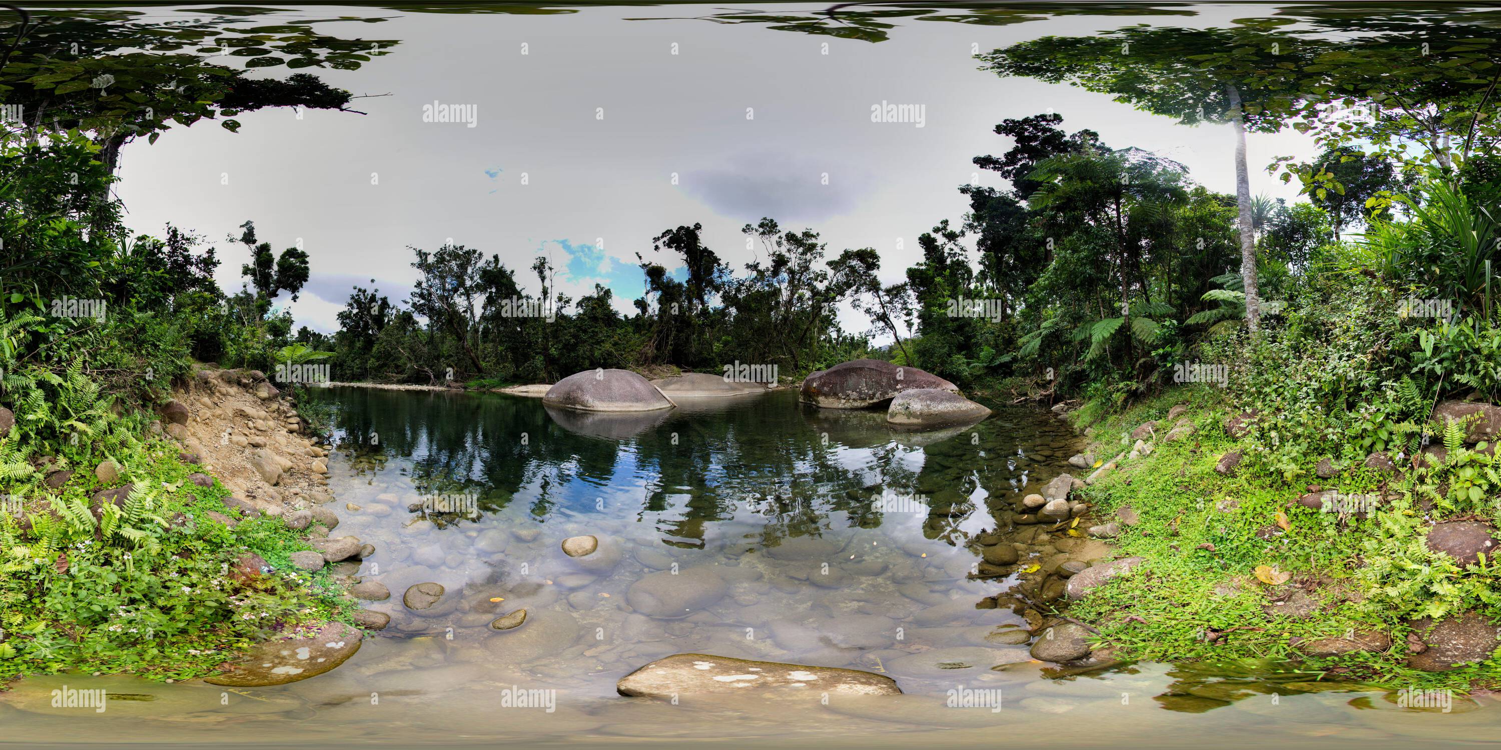 360° view of 360° panorama of The Boulders an aera of dense Tropical ...
