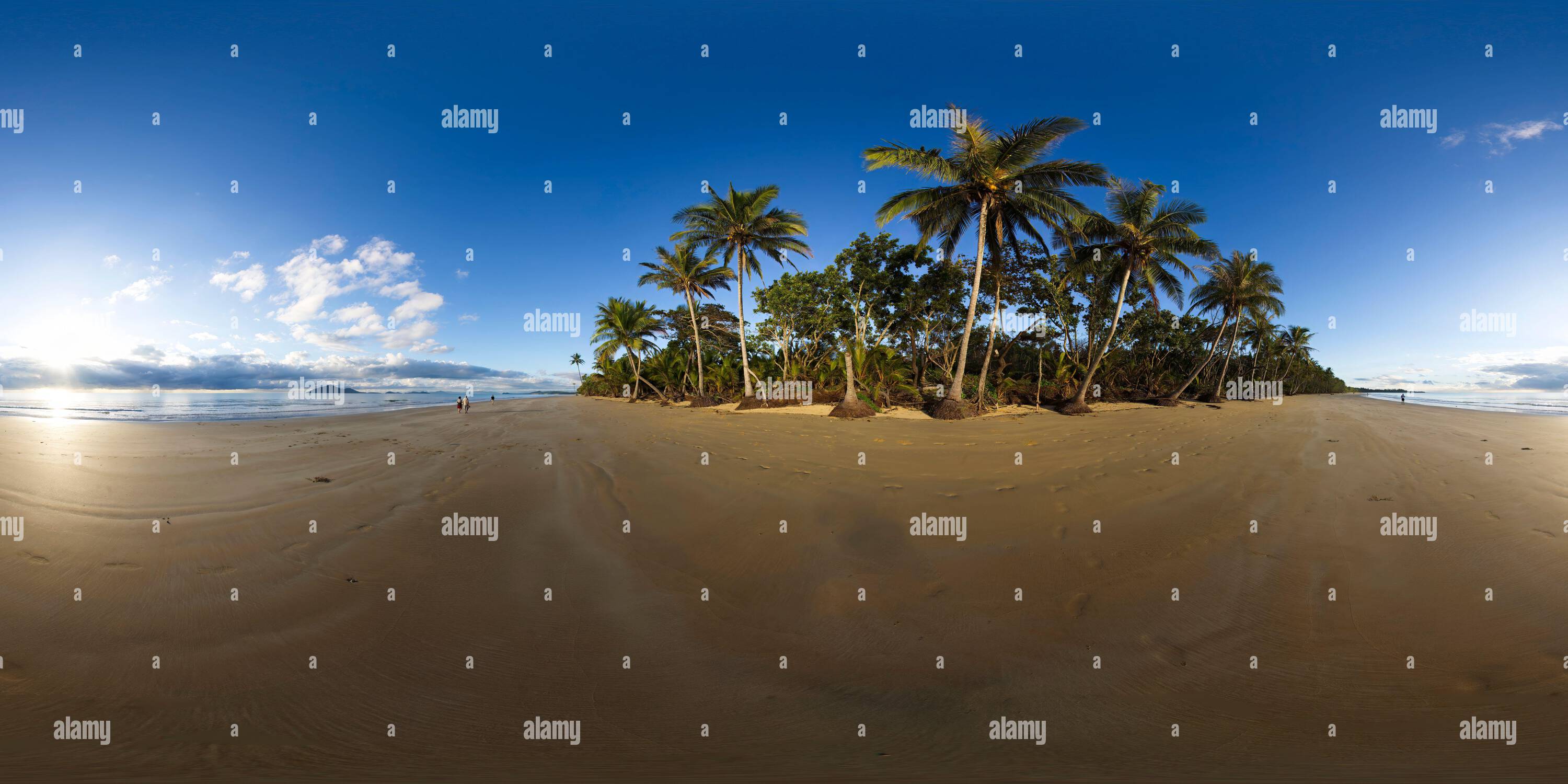 360° view of 360° panorama of sunrise over Dunk Island from coconut ...
