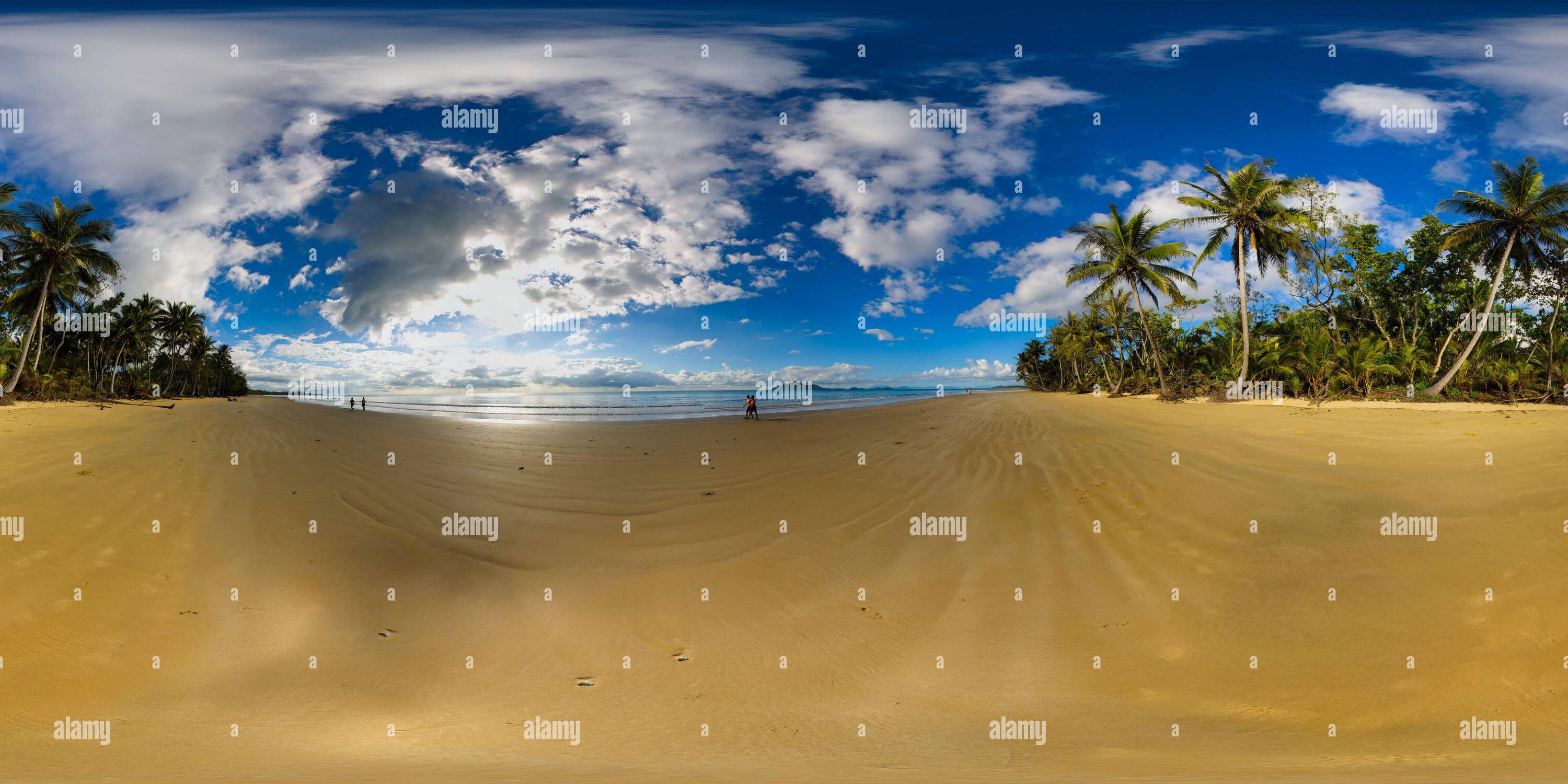 360° view of 360° panorama of sunrise over Dunk Island from coconut ...