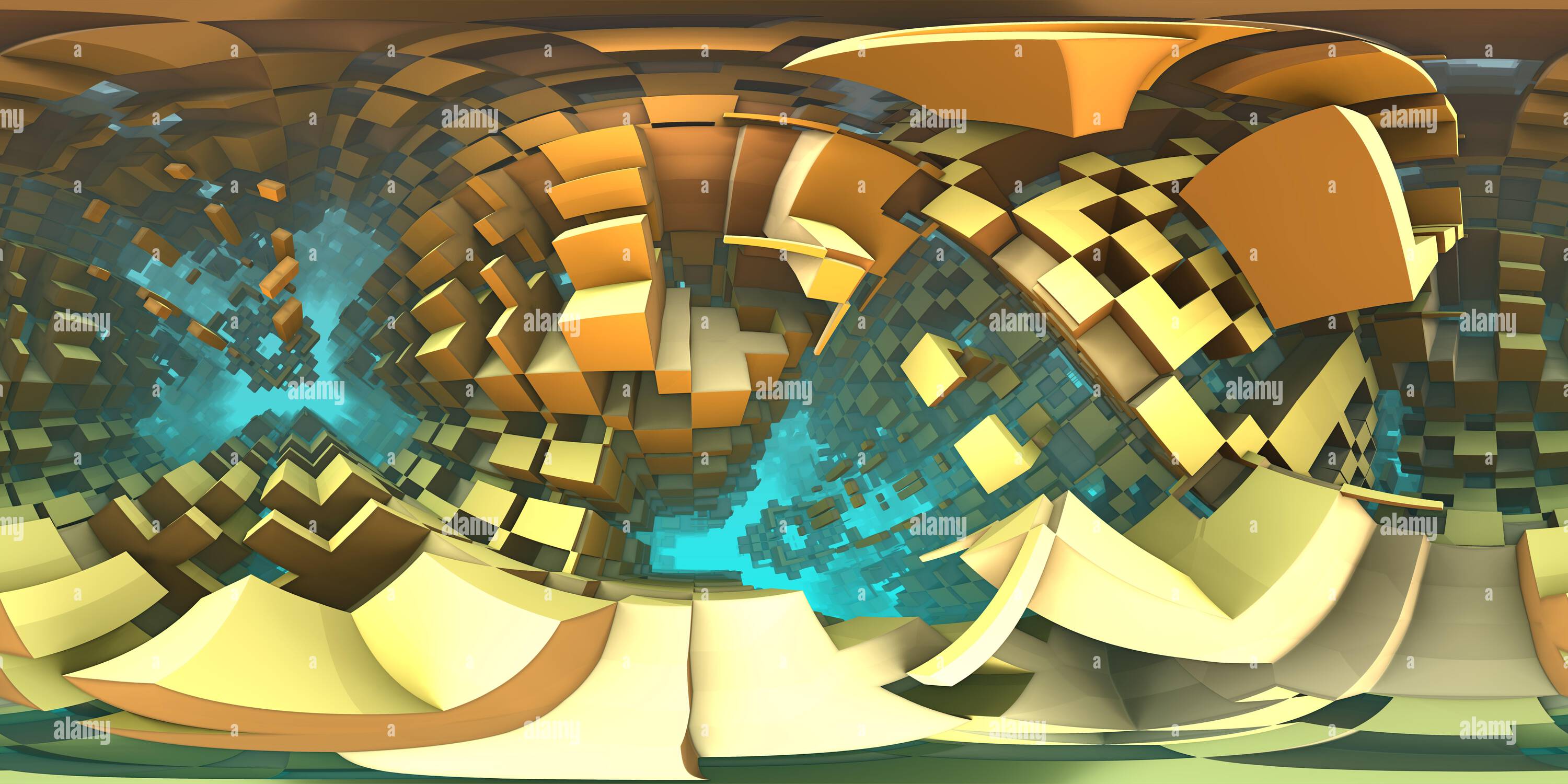 360° view of 360 degree labyrinth, abstract maze background panorama ...