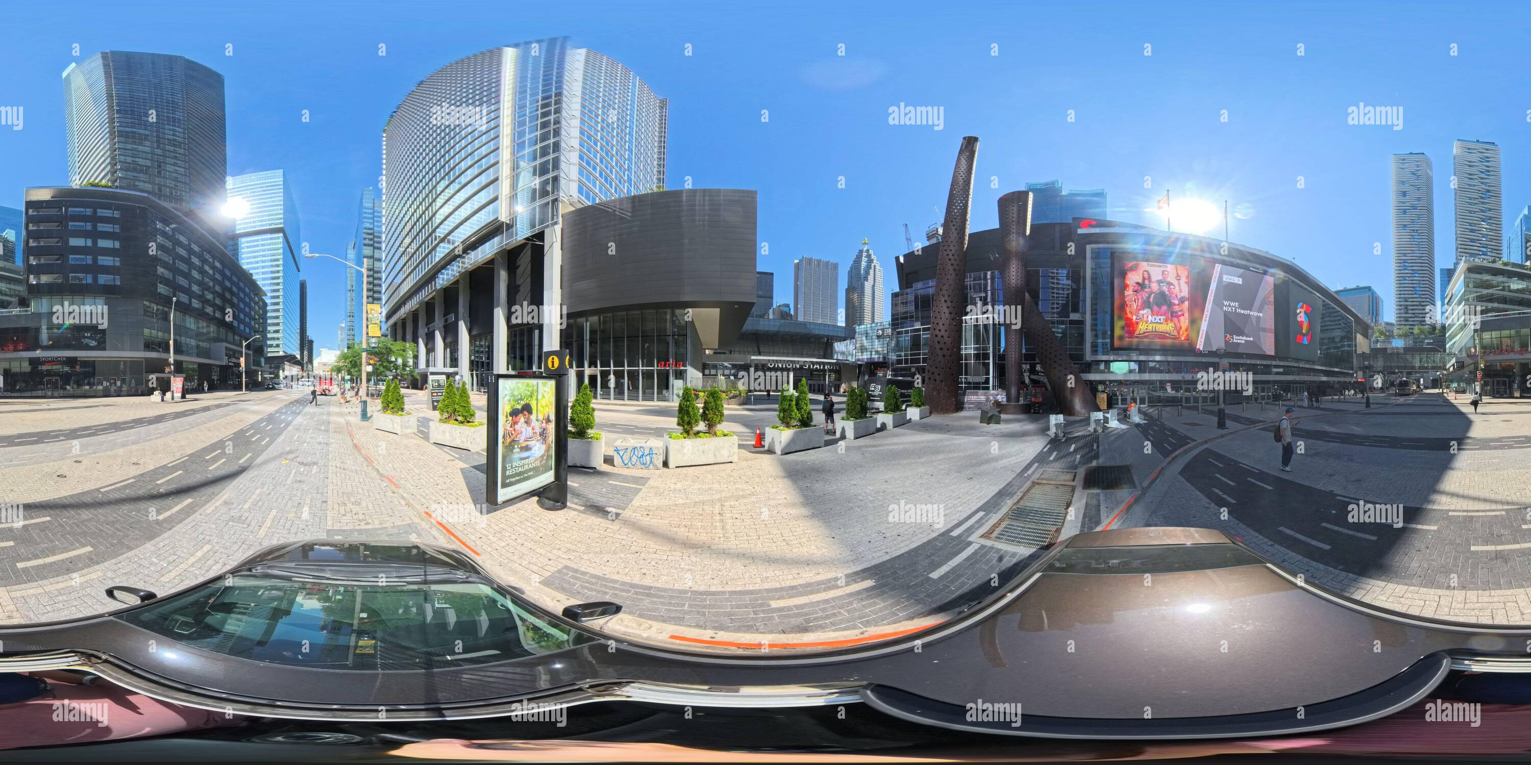 360° view of Toronto, Canada. 5th July, 2024. Scotiabank arena 360 from ...