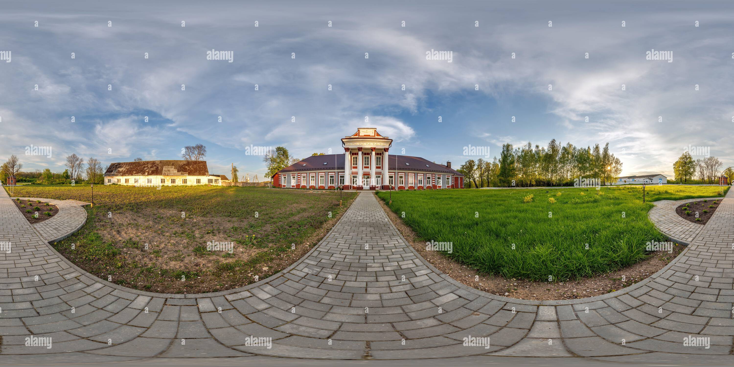 360° view of seamless spherical 360 hdri panorama near old abandoned ...