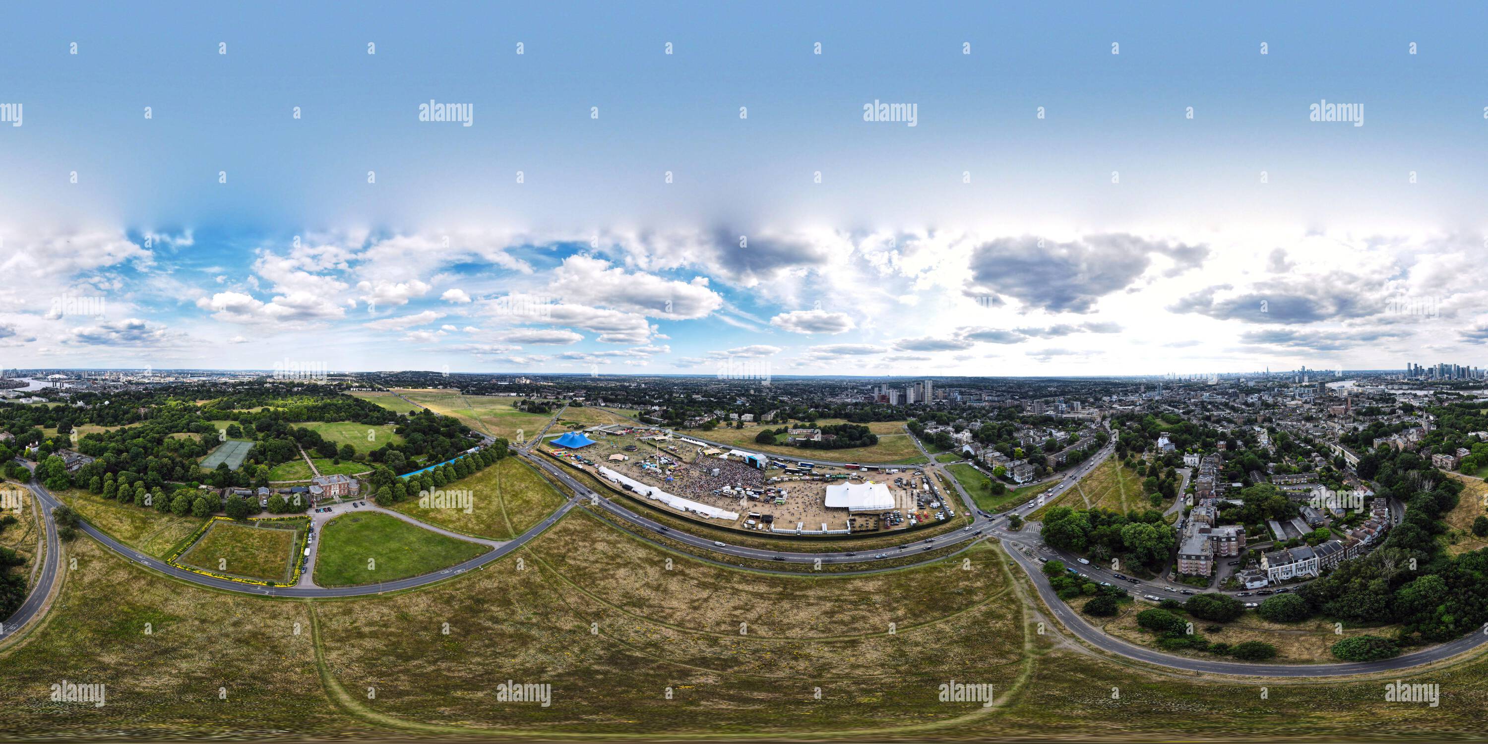 360° view of Aerial View of Uptown music festival on Blackheath common ...