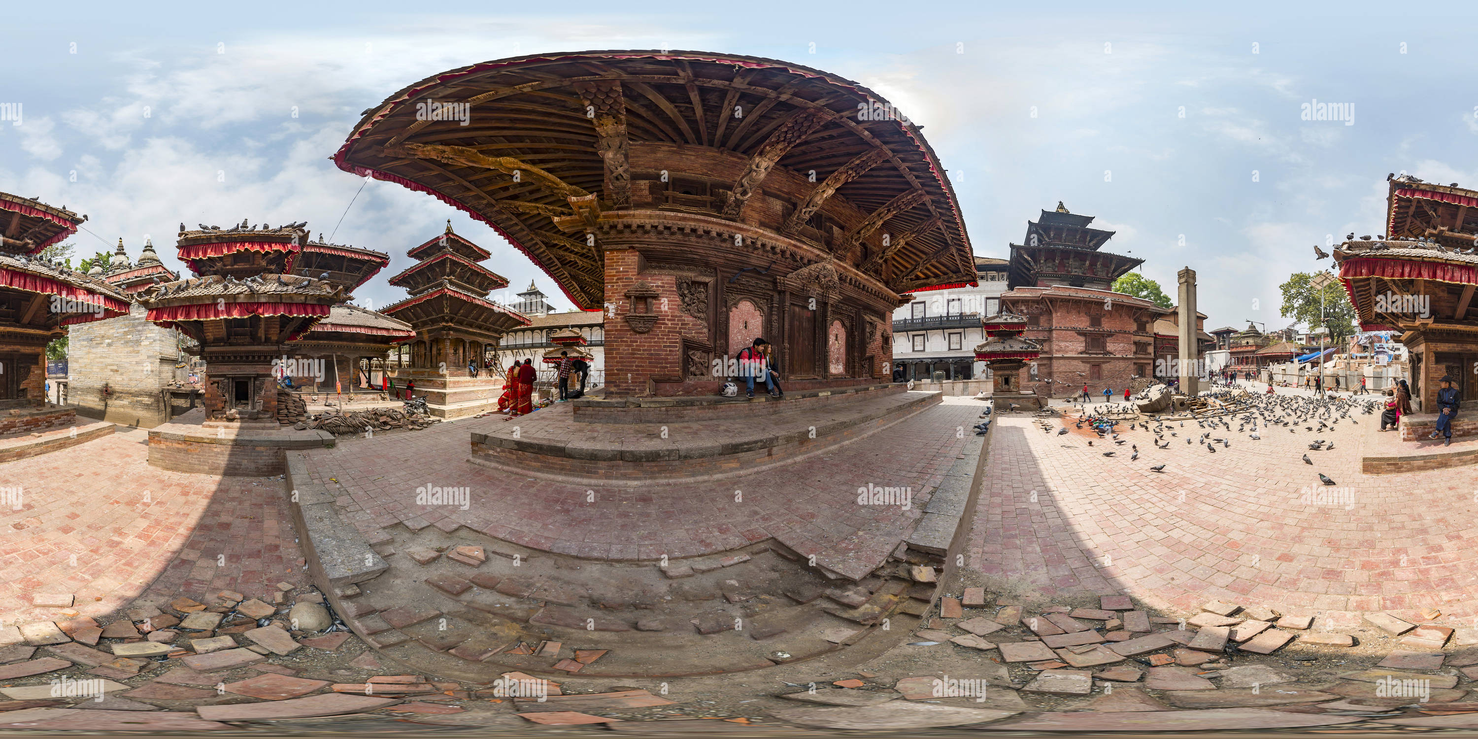 360° view of Nepal 2017. Kathmandu. Jagannath Temple on Durbar Square ...