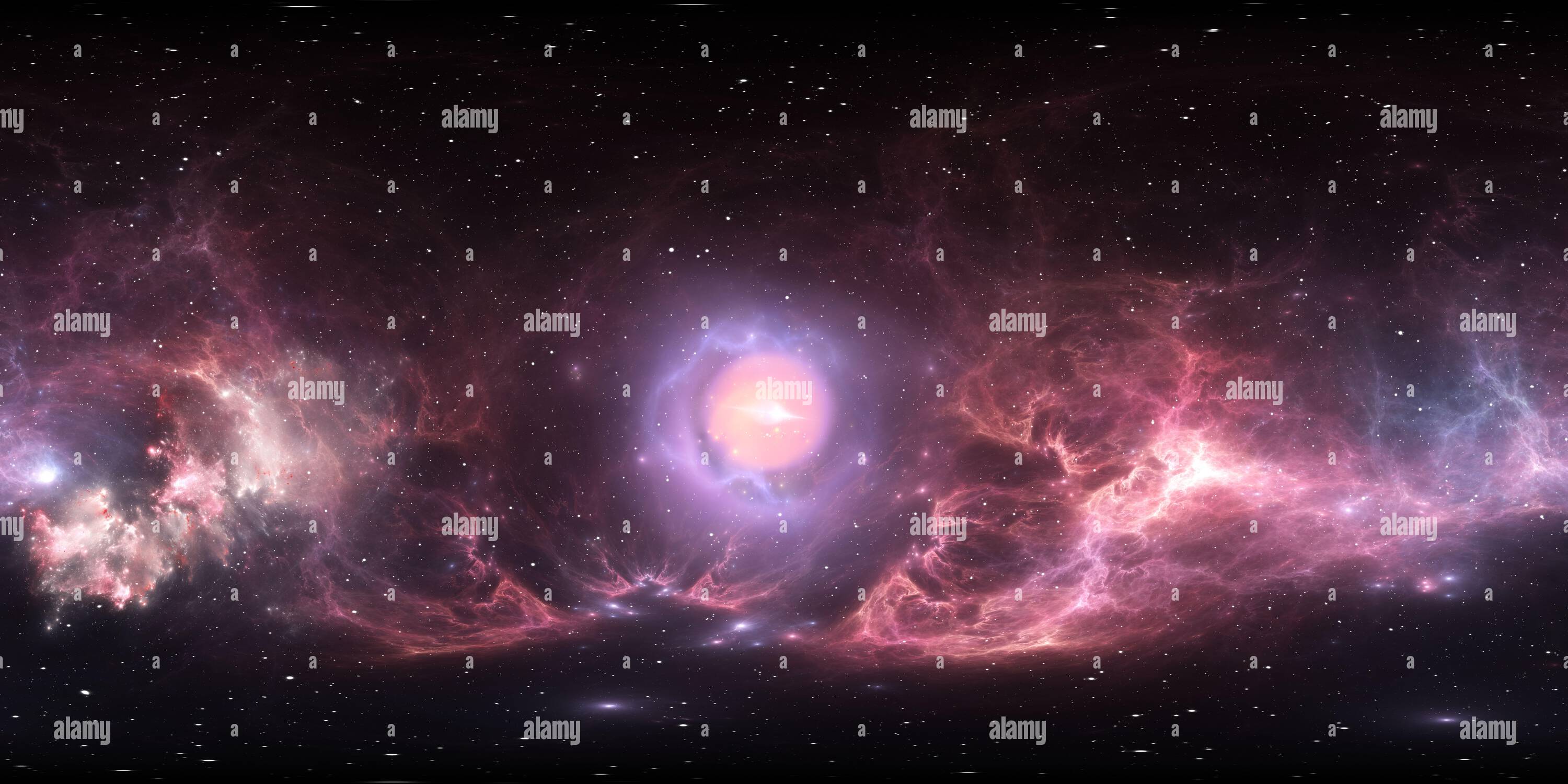 360° view of 360 degree space background with nebula and stars ...