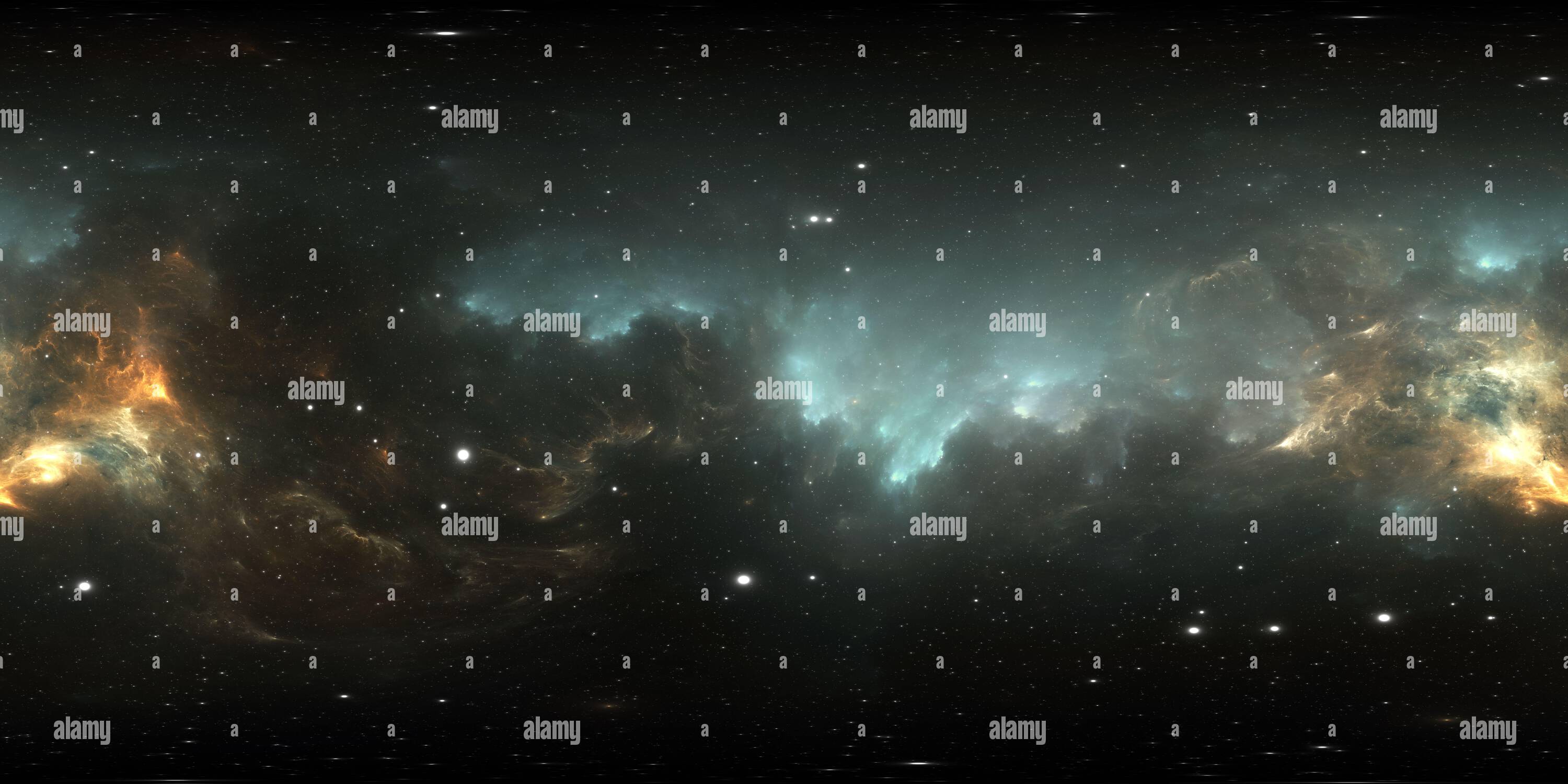 360° view of 360 degree space background with nebula and stars ...