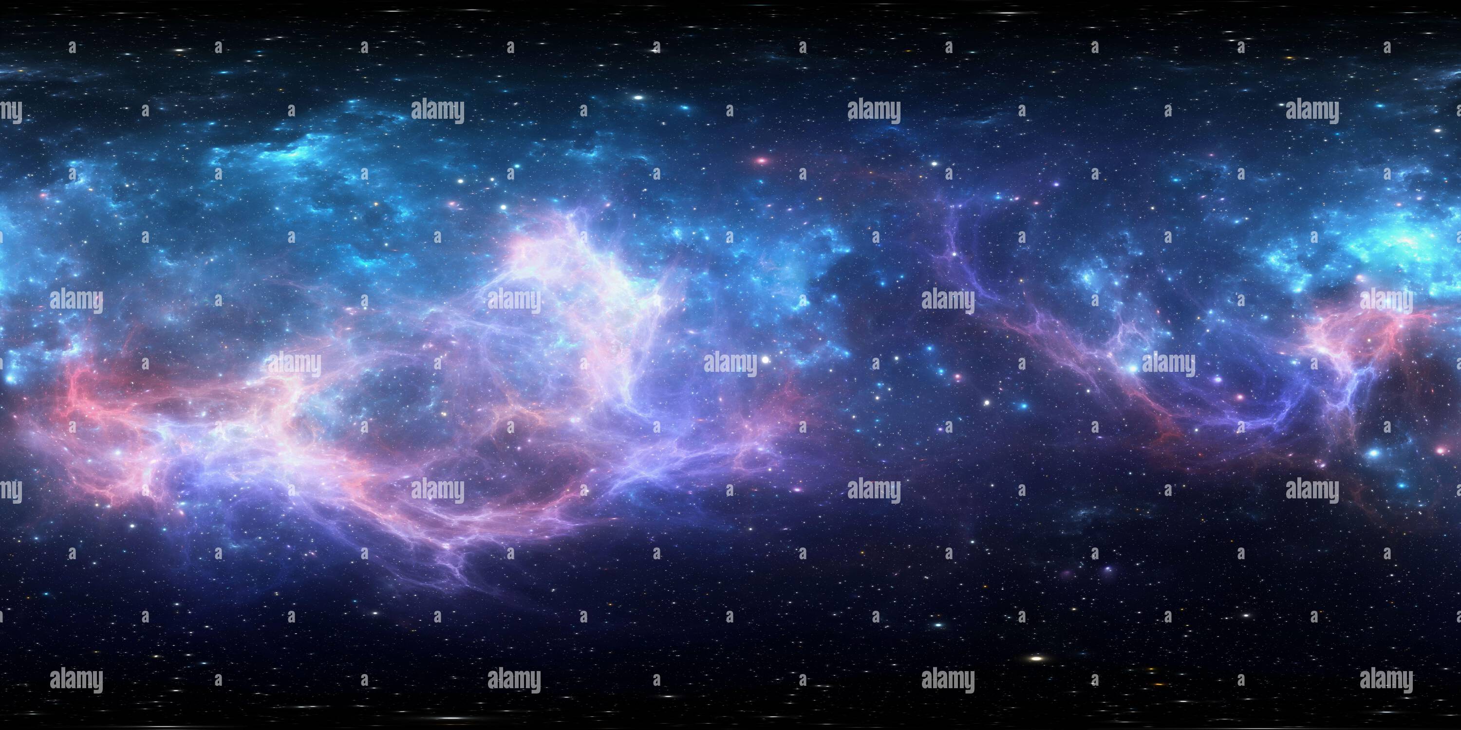 360° view of 360 degree space background with nebula and stars ...