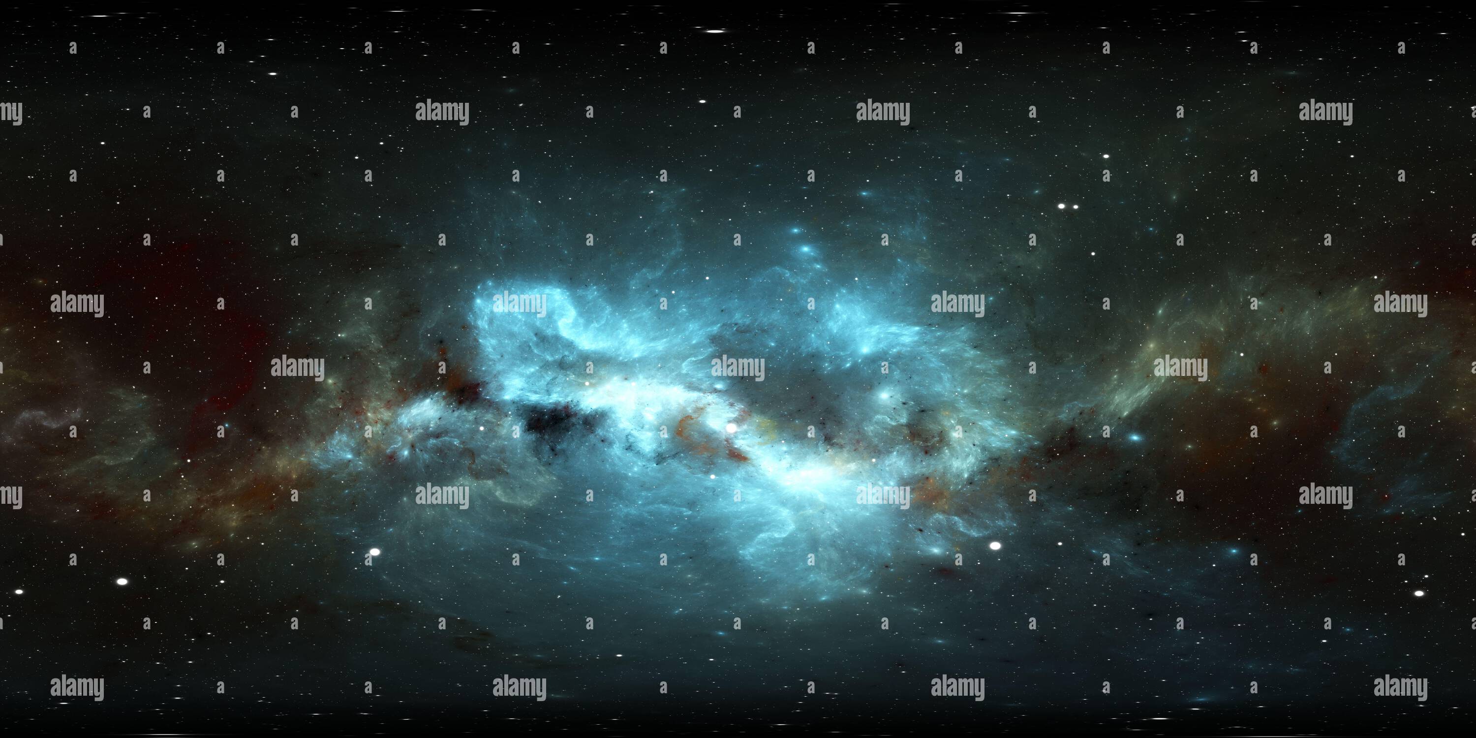 360° view of 360 degree space background with nebula and stars ...