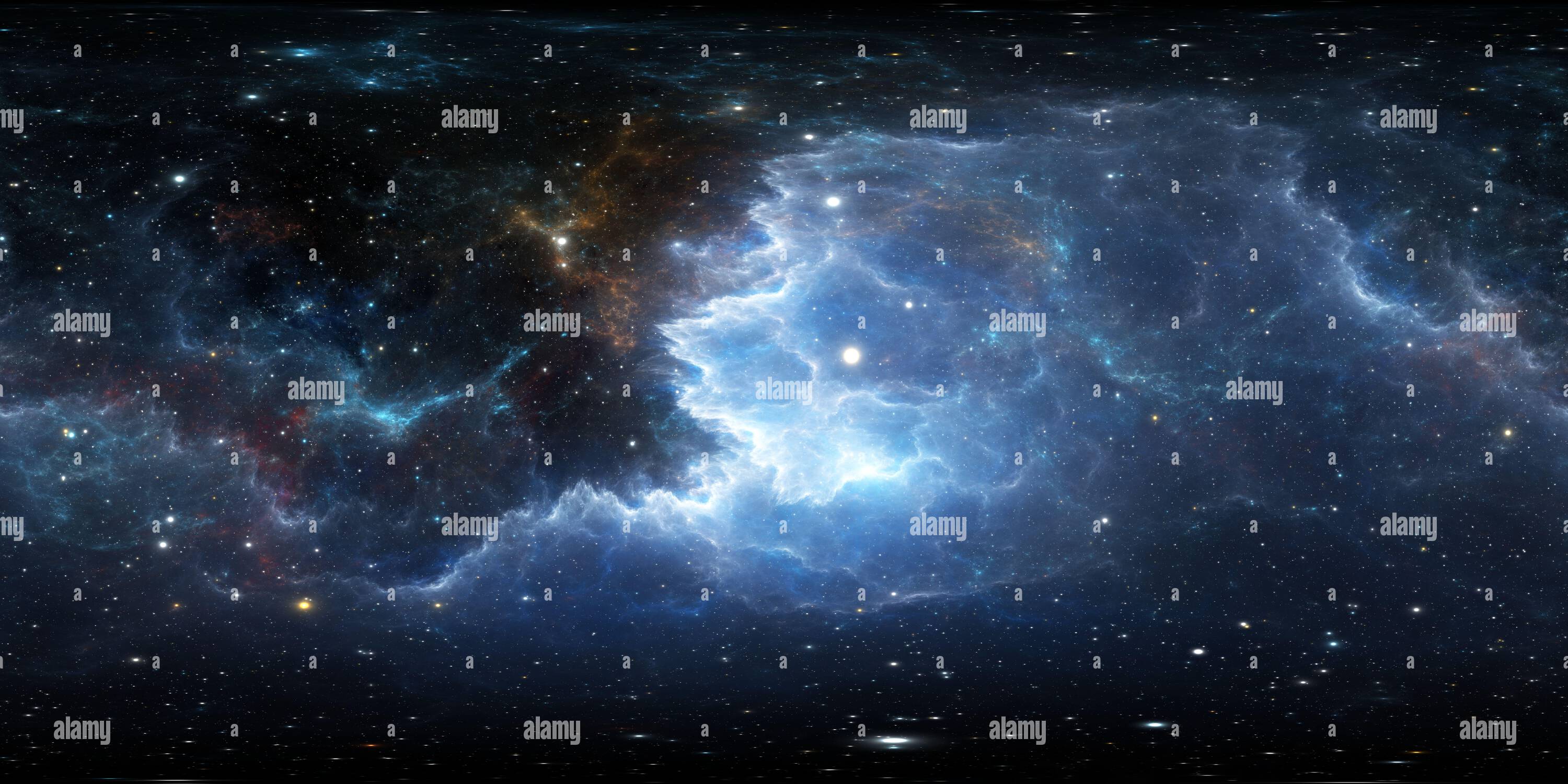 360° view of Space background with nebula and stars. Environment 360 ...