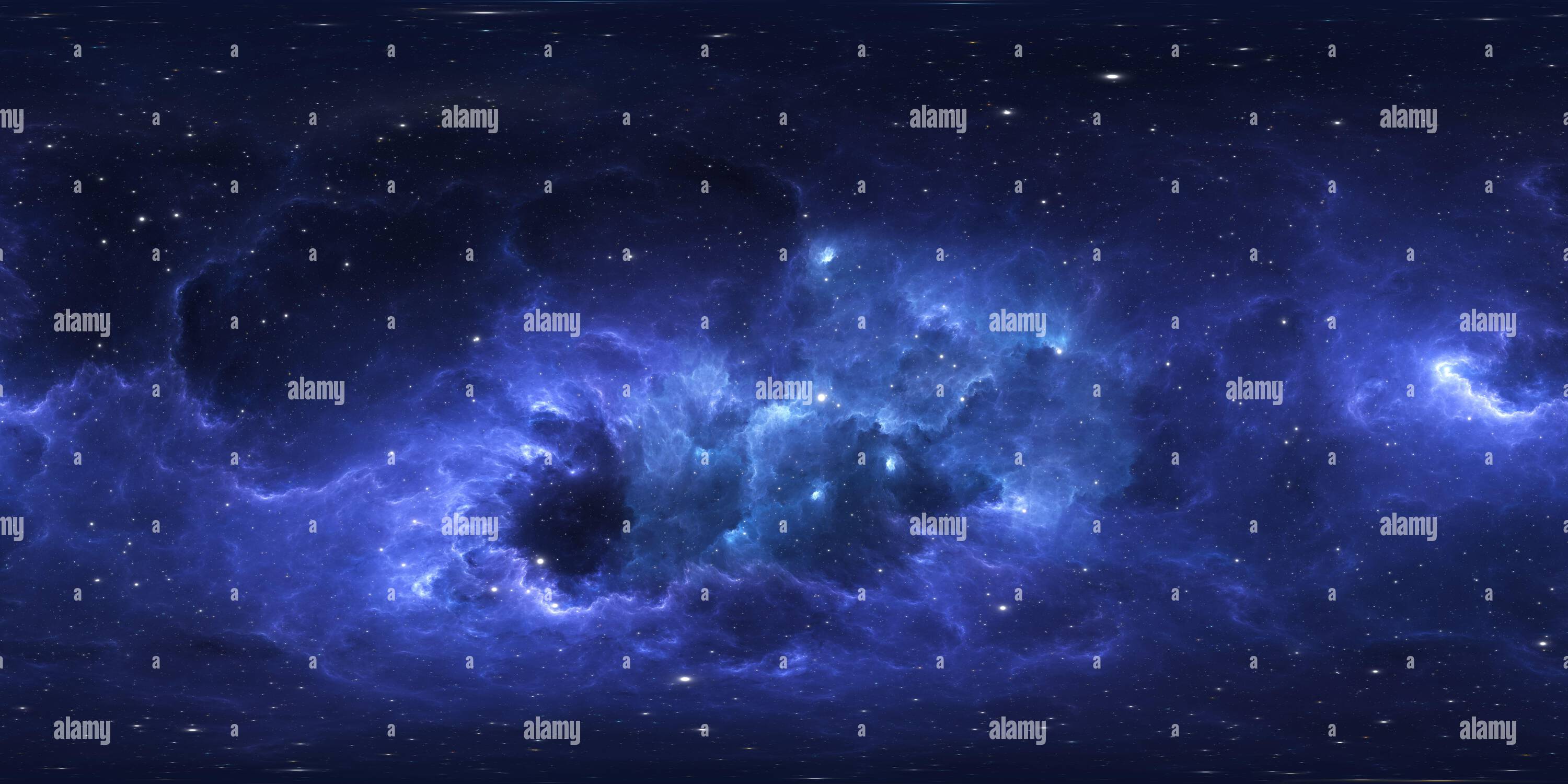 360° view of 360 degree space background with nebula and stars ...