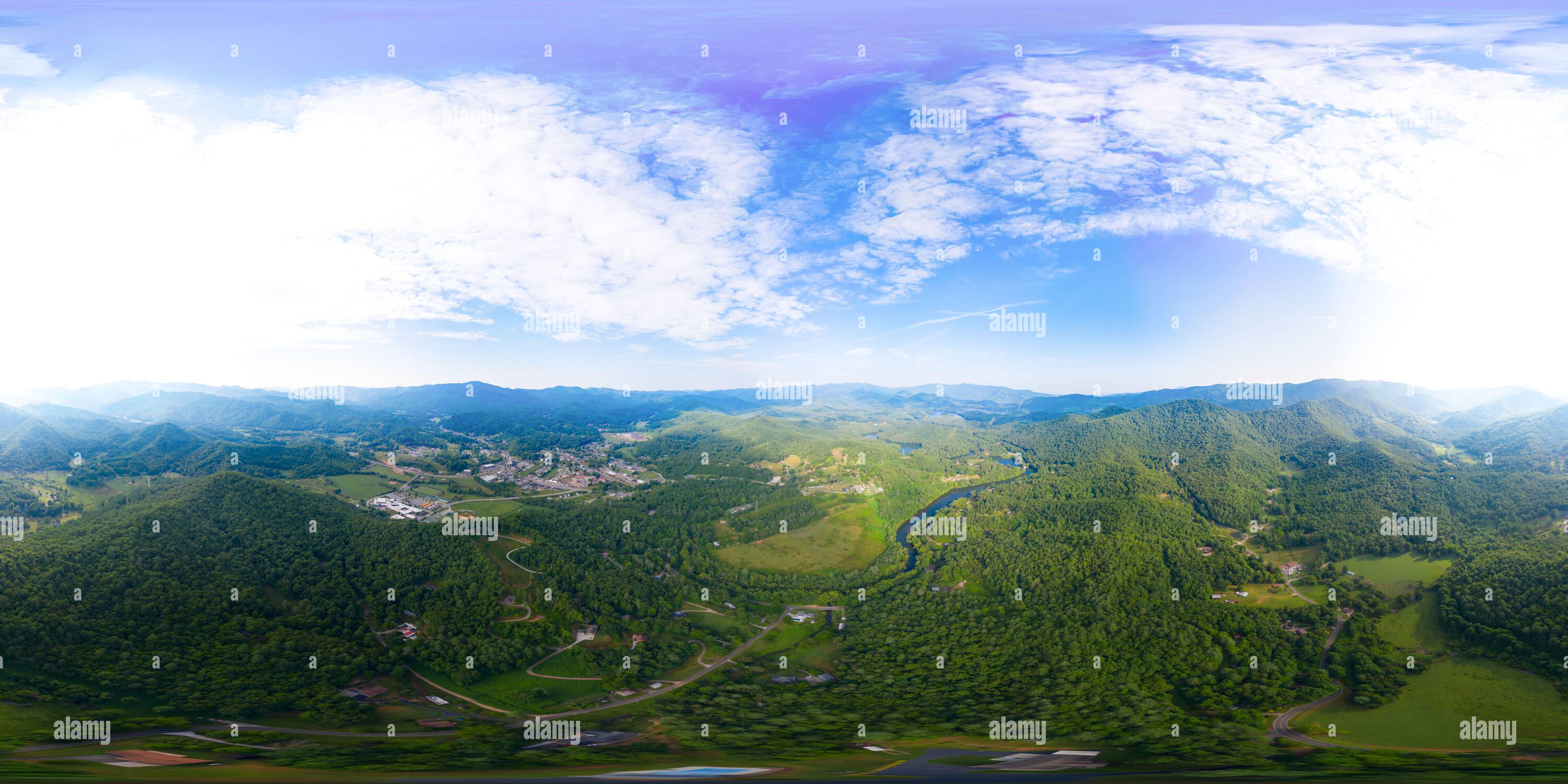 360° view of Aerial 360 equirectangular photo Great Smoky Mountains ...