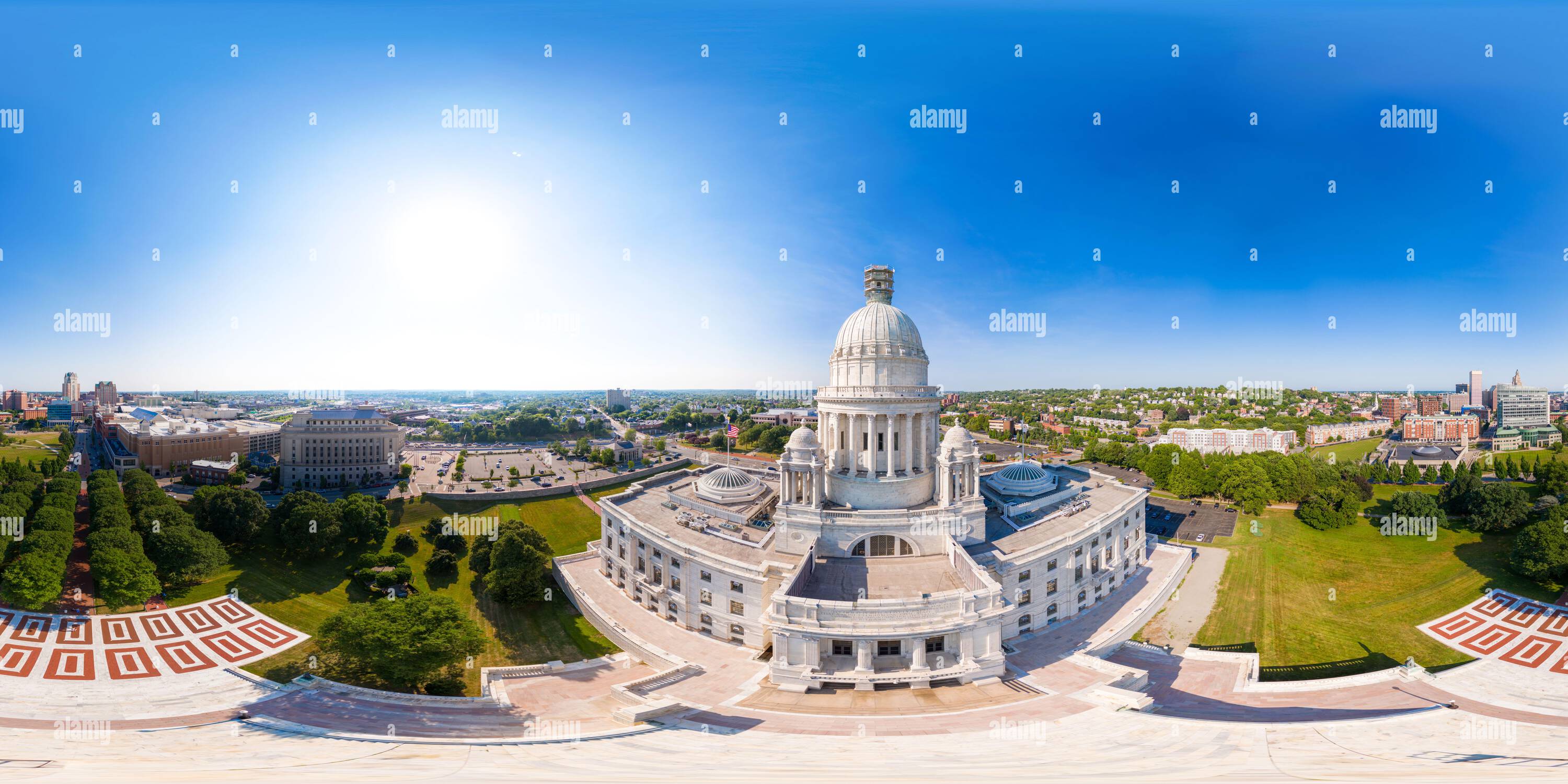 360° view of Rhode Island State House. 2024 360 aerial drone ...