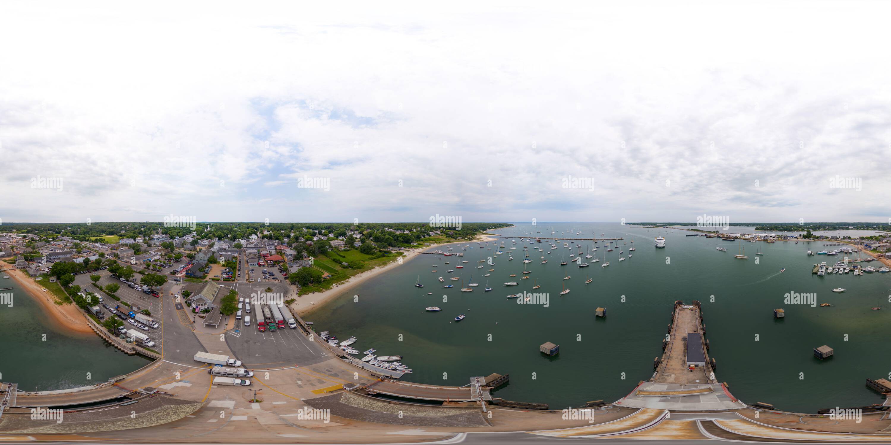 360° view of Aerial photo Woods Hole Vineyard Haven ferry terminal area ...