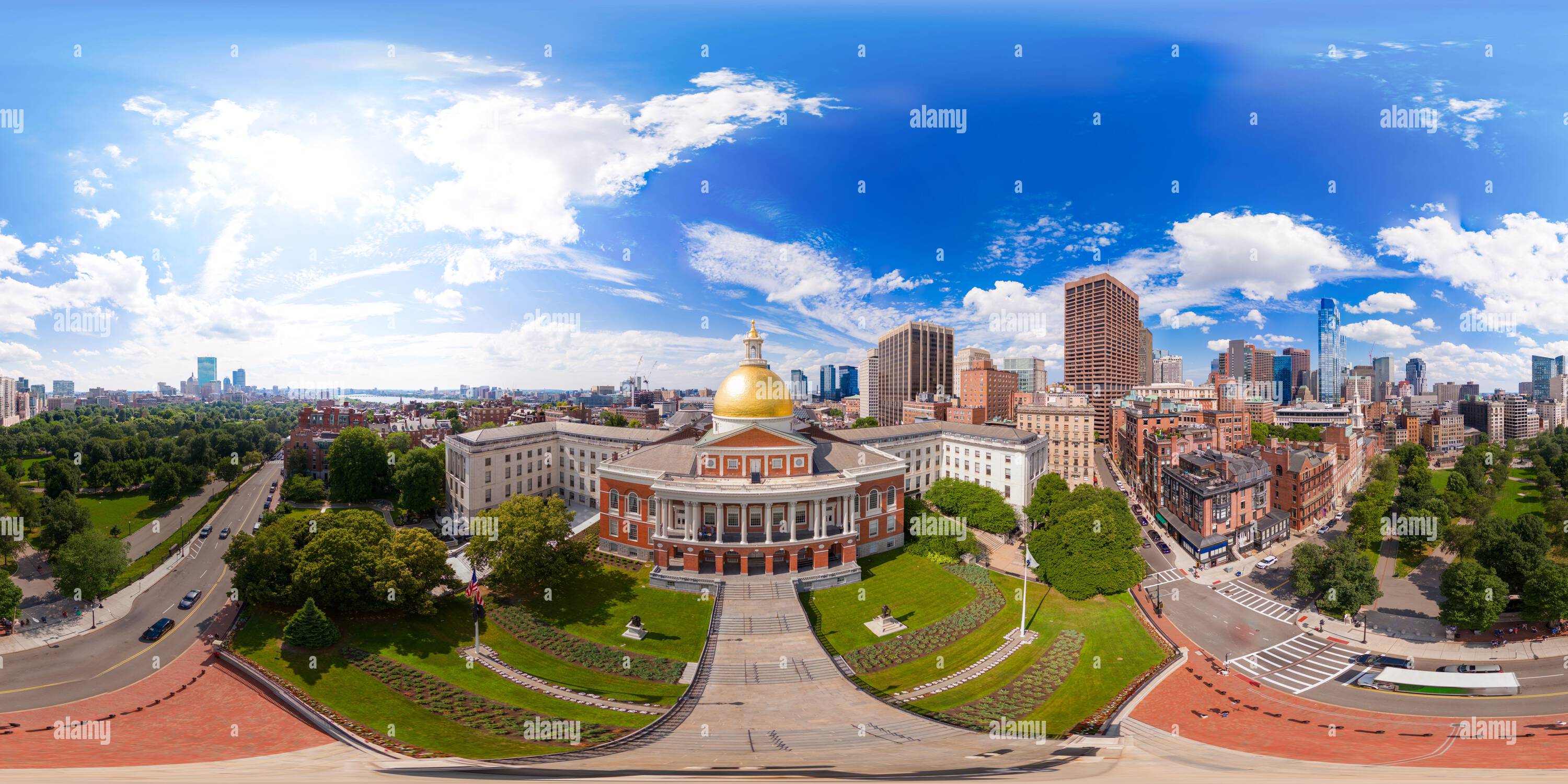360° view of Massachusetts State House. State Capitol Building Downtown ...