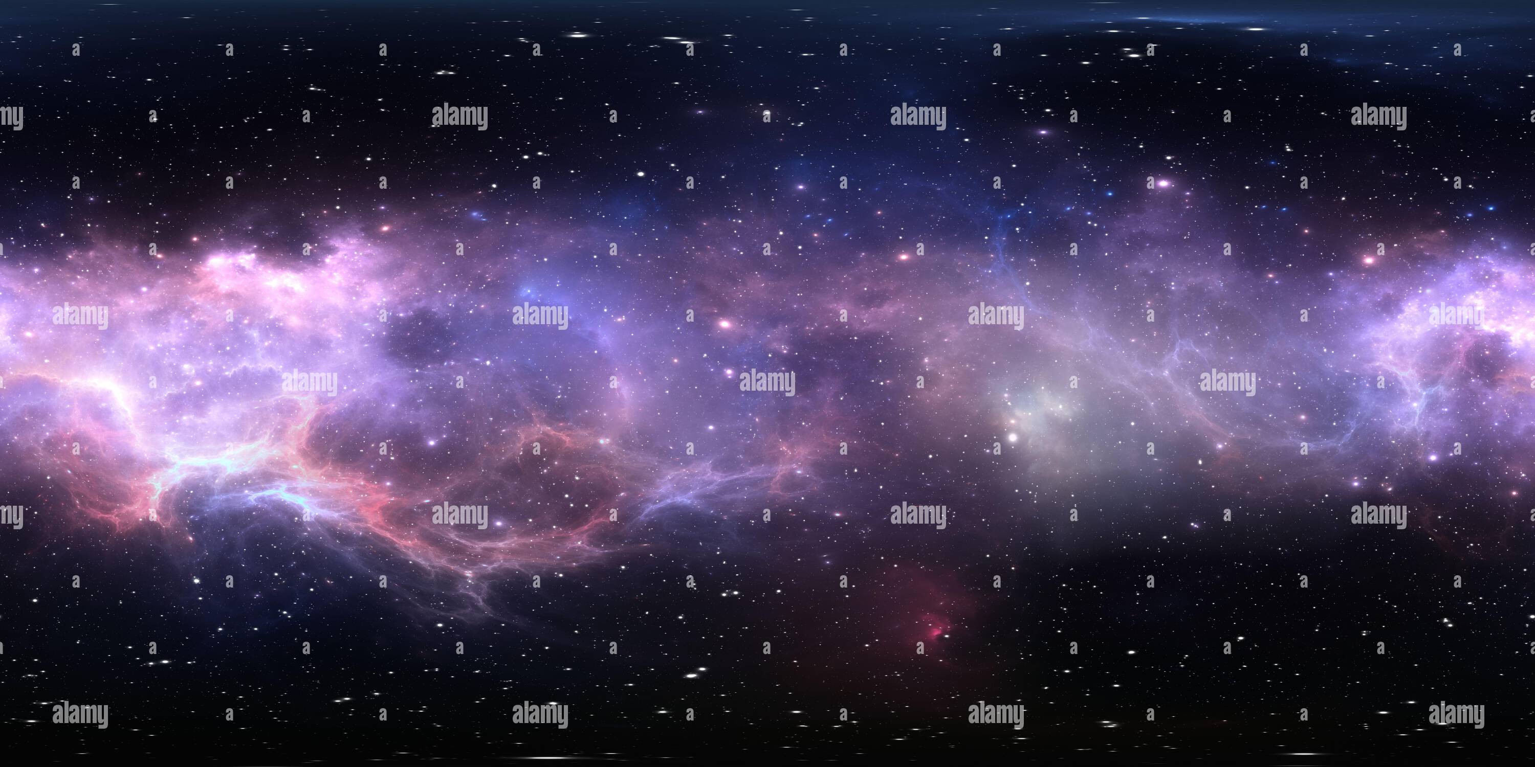 360° view of 360 degree space background with nebula and stars ...