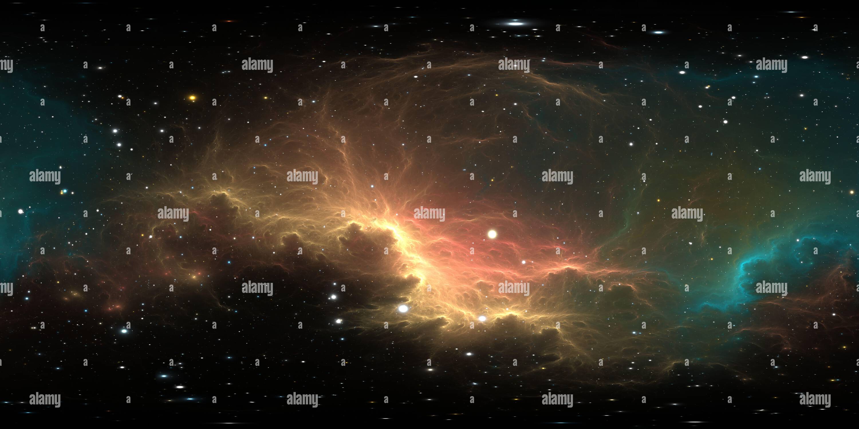 360° view of 360 degree space background with nebula and stars ...