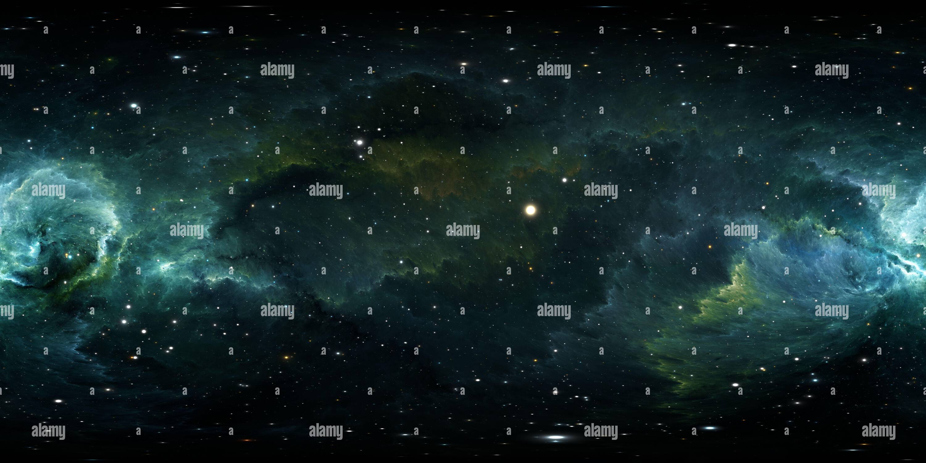 360° view of 360 degree space background with nebula and stars ...