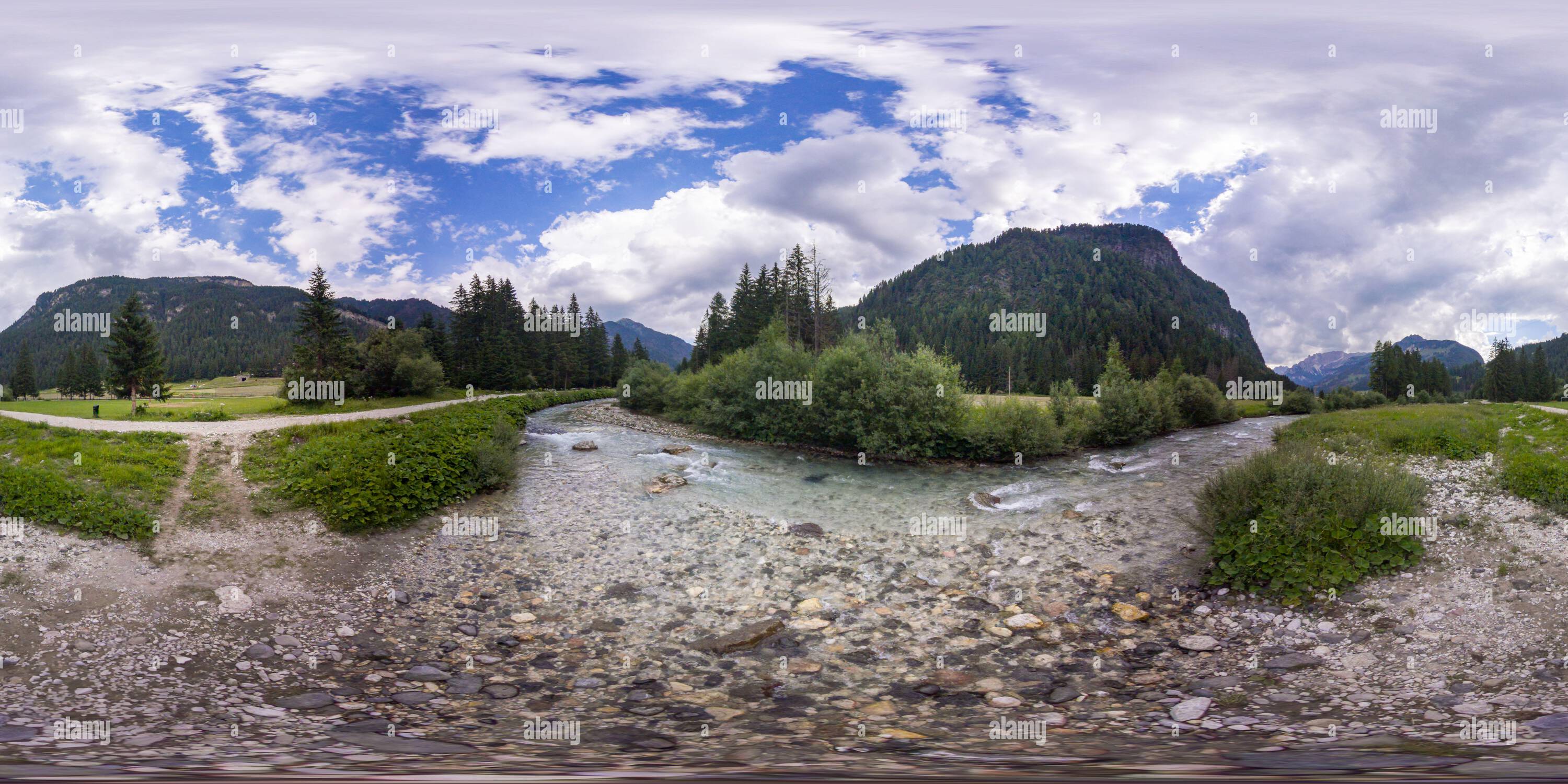 360° view of Avisio stream - Val di Fassa - Italy - 360 degree photo ...