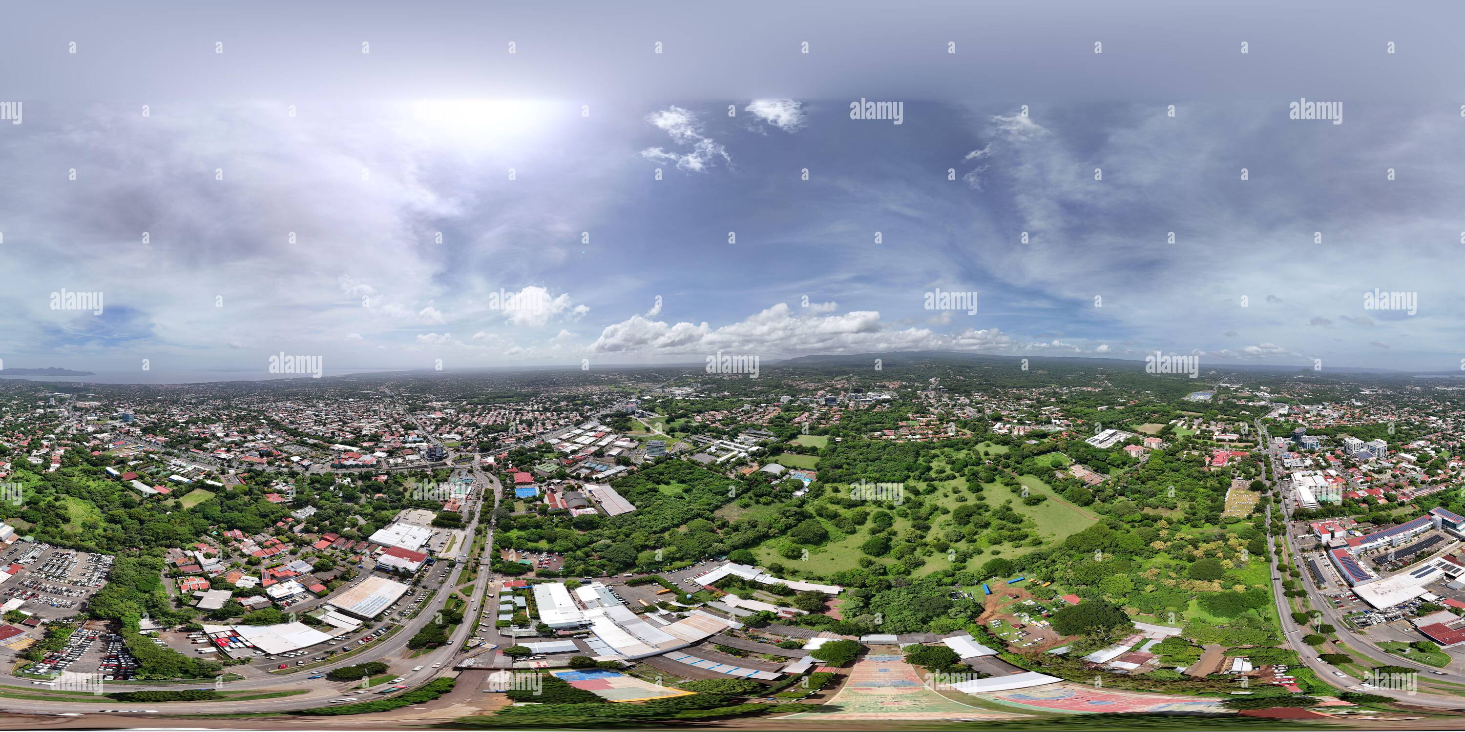 360° view of 360 vr panorama of Managua city Nicaragua aerial drone ...