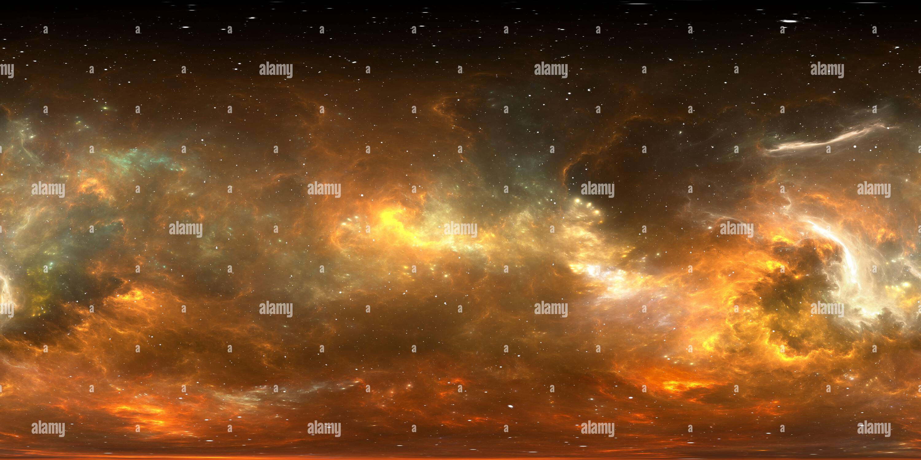 360° view of 360 degree stellar system and gas nebula. Panorama ...