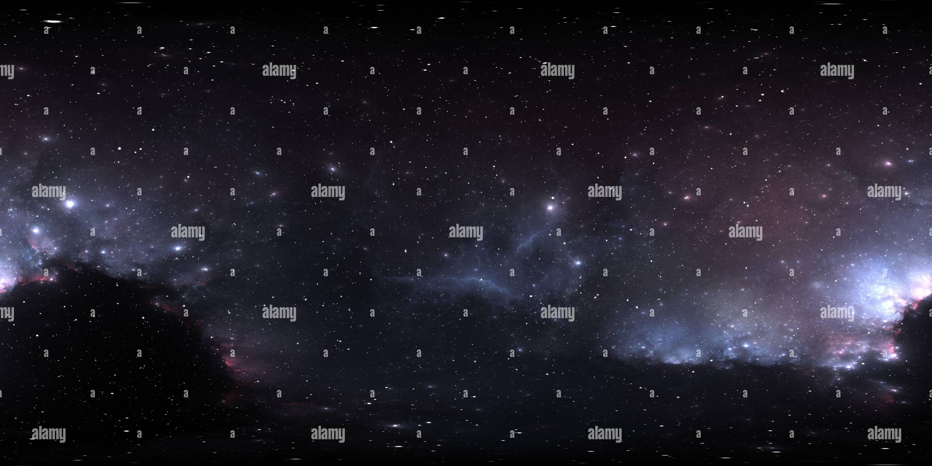 360° view of 360 degree space background with nebula and stars ...