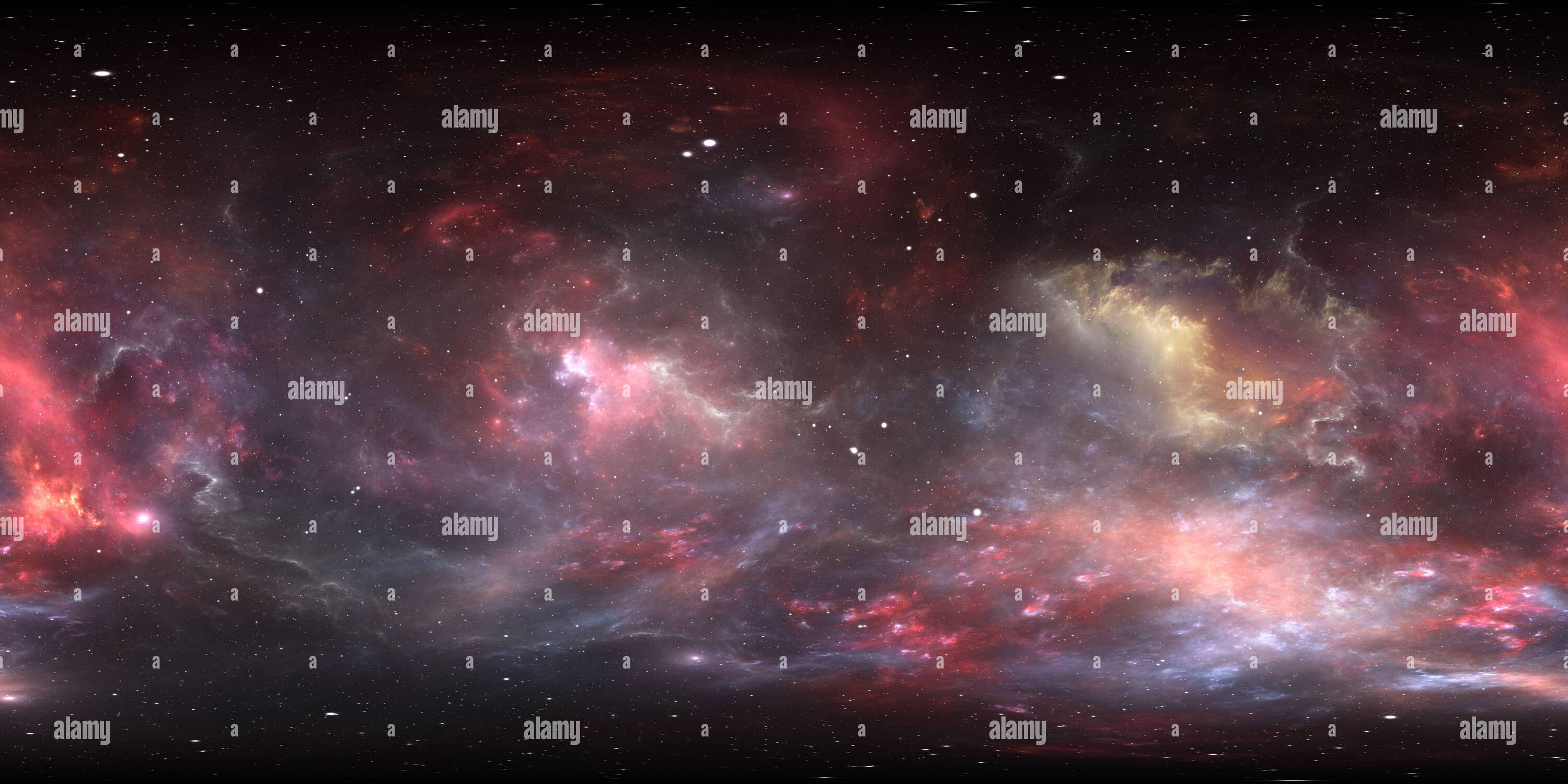 360° view of 360 degree space background with nebula and stars ...