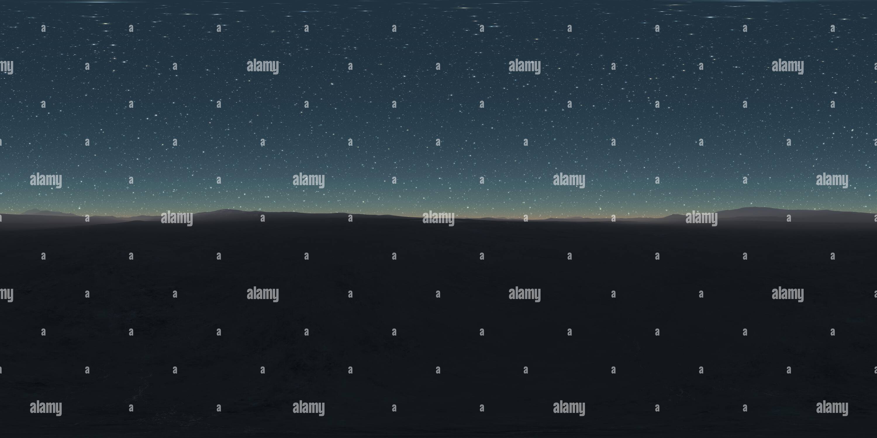 360° view of 360 degree starry night sky texture, night desert ...