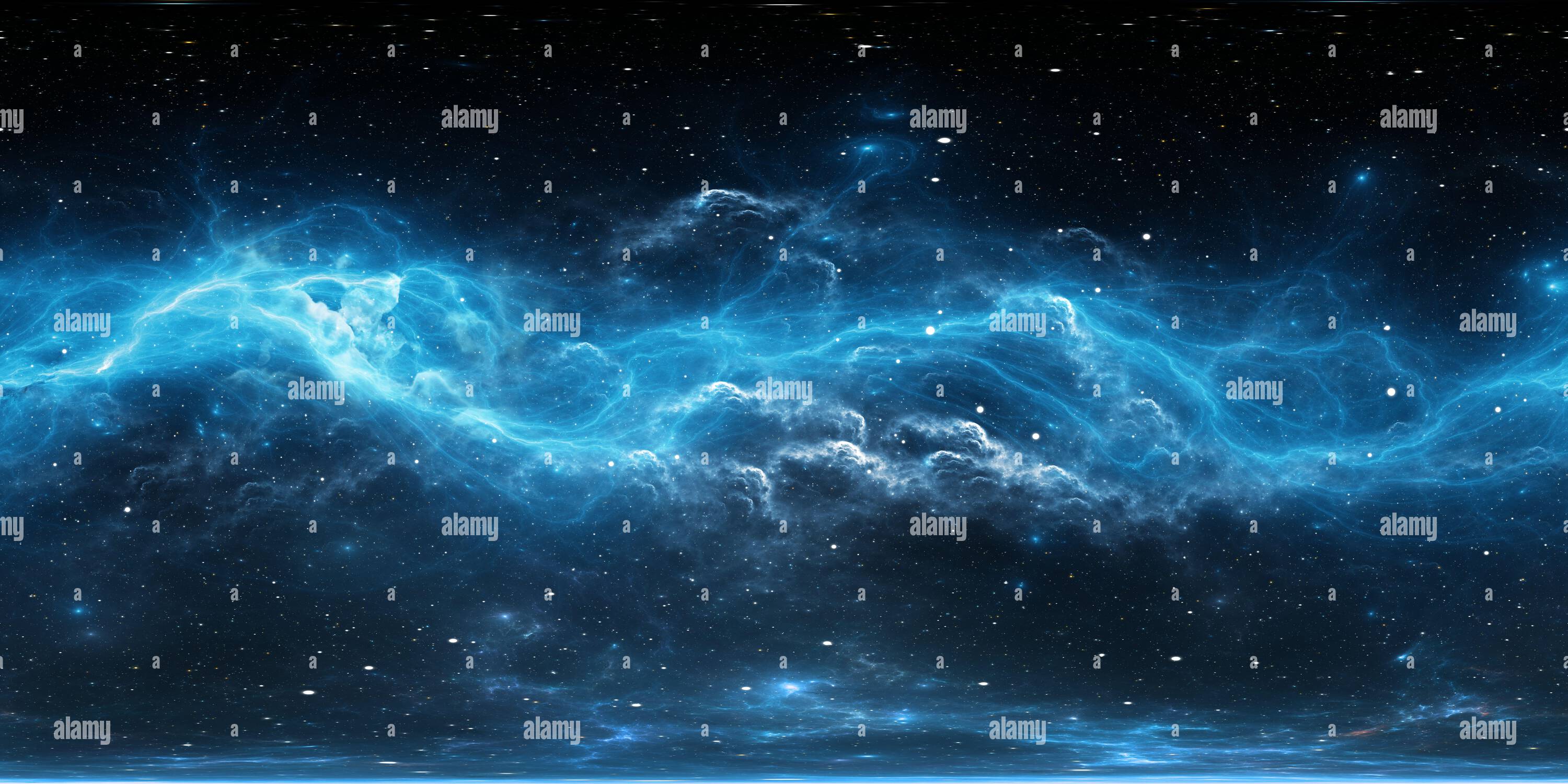 360° view of 360 degree space background with nebula and stars ...
