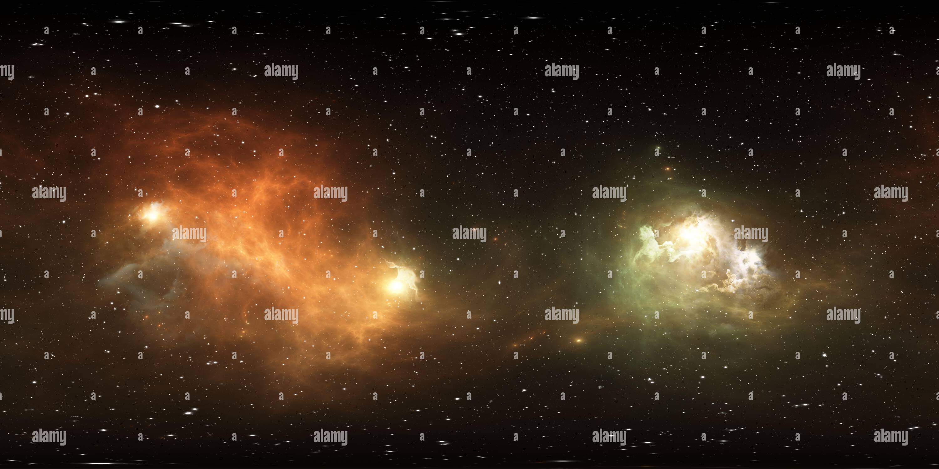 360° view of 360 degree space background with nebula and stars ...