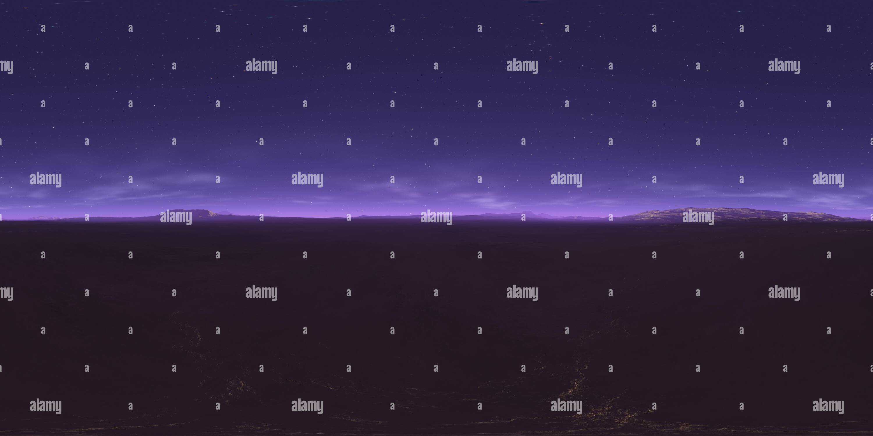 360° view of 360 degree starry night sky texture, night alien desert ...