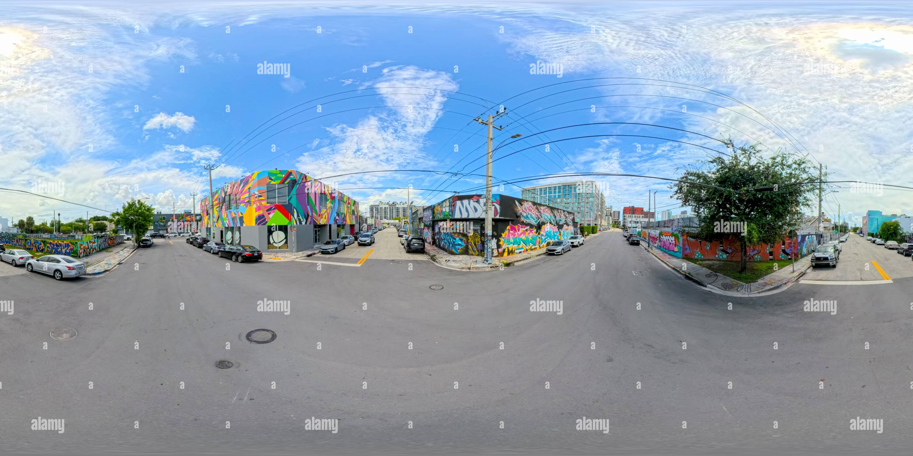 360° view of Miami, FL, USA - August 25, 2024: Streetview Wynwood Miami ...