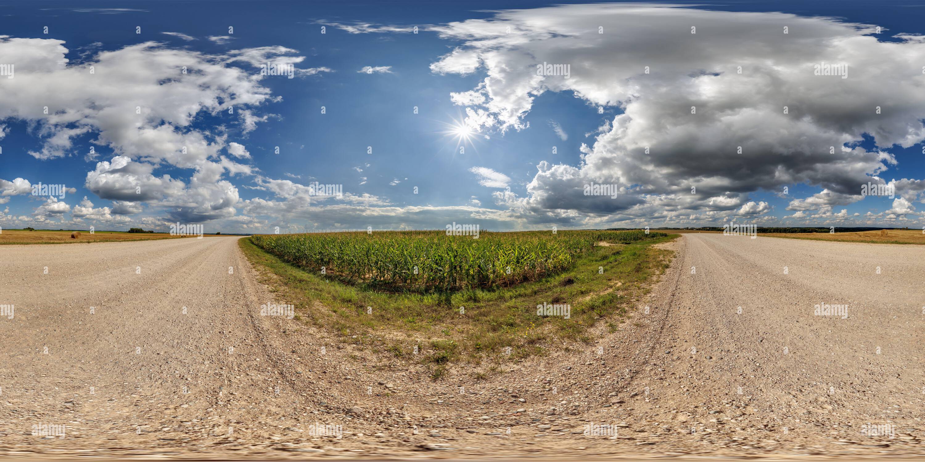 360° view of hdri 360 panorama of blue sky with awesome clouds on ...