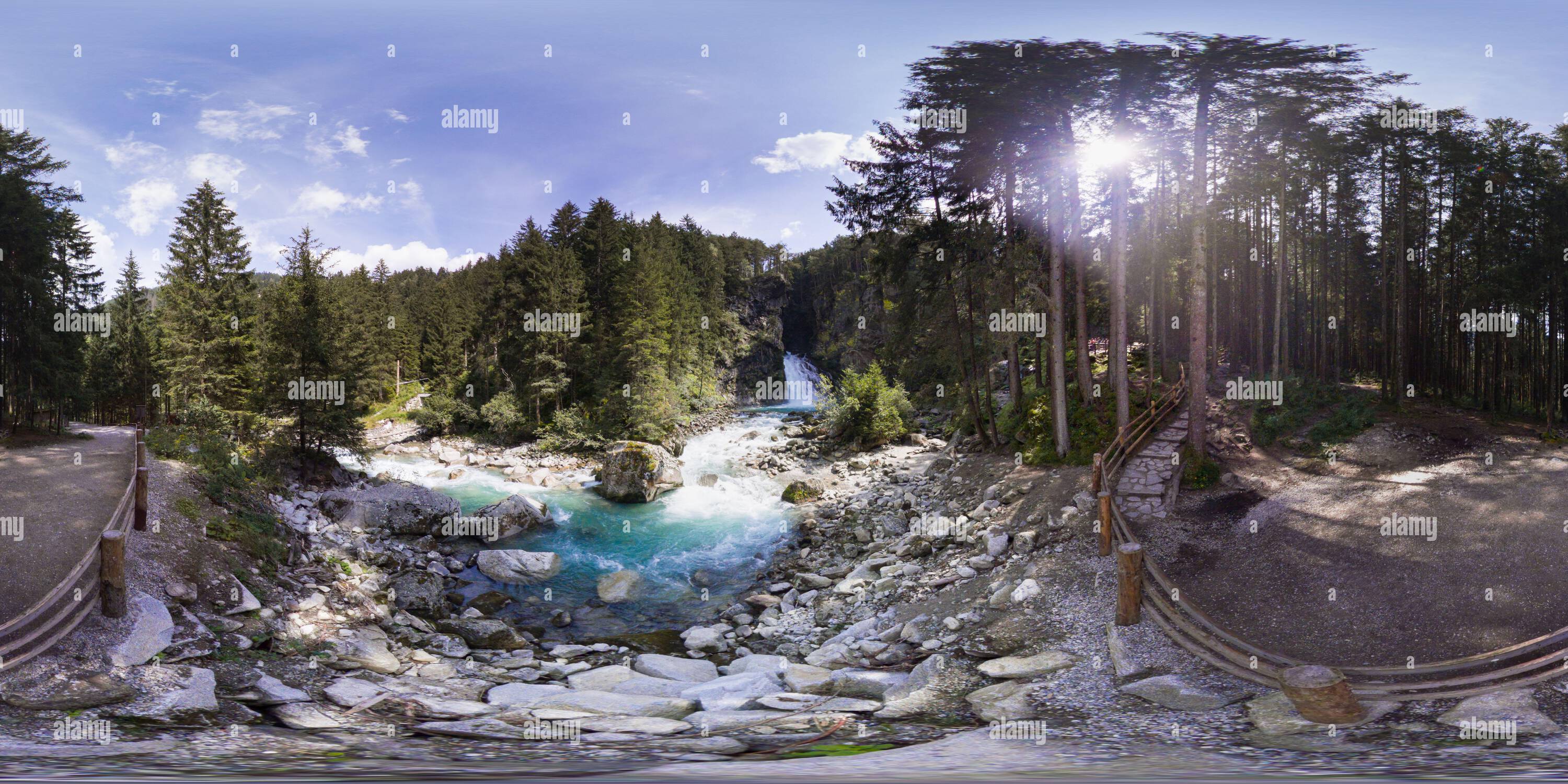 360° view of Hiking near the Riva waterfalls - Italy - 360 degree photo ...