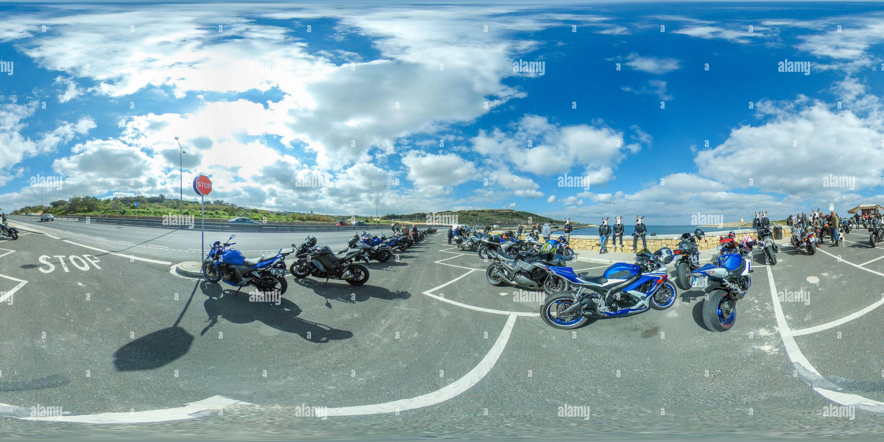 360° view of Street Bikes Gathering in Malta - Alamy