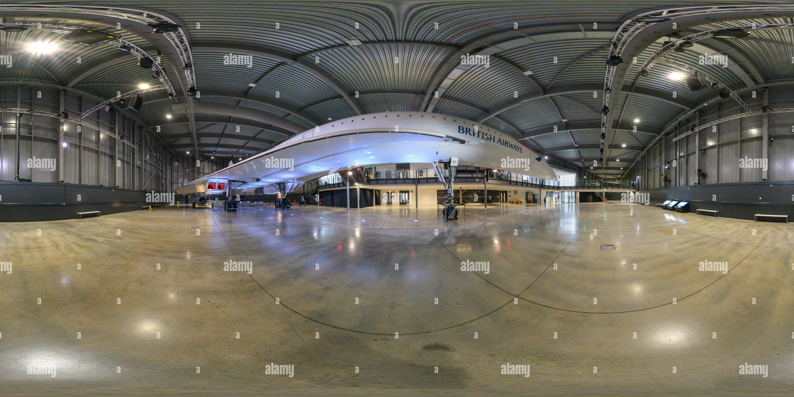 360° view of Concorde G-BOAF on display in Aerospace Bristol Museum - Alamy