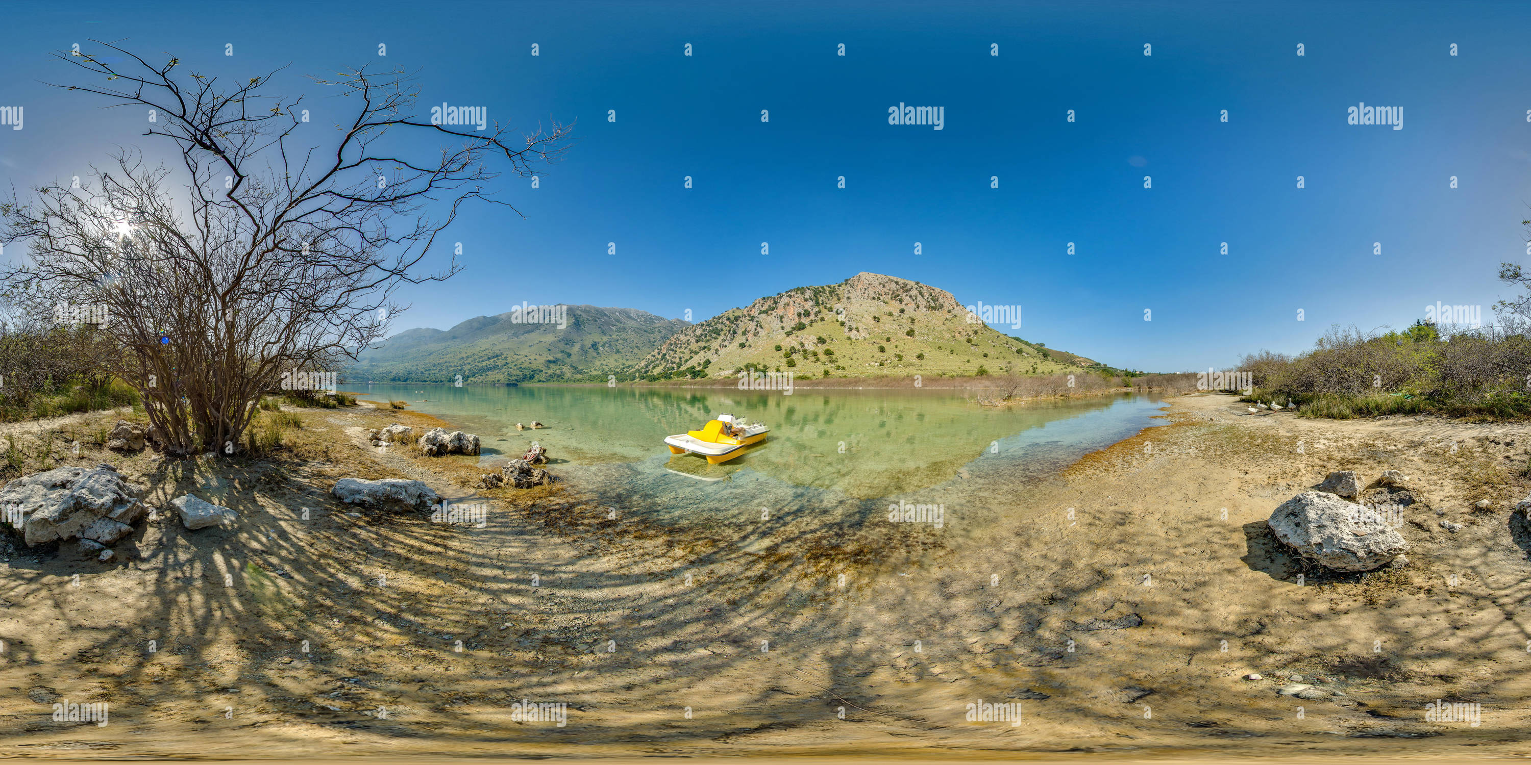 360° view of Lake Kournas (2), Chania, Crete, Greece - Alamy