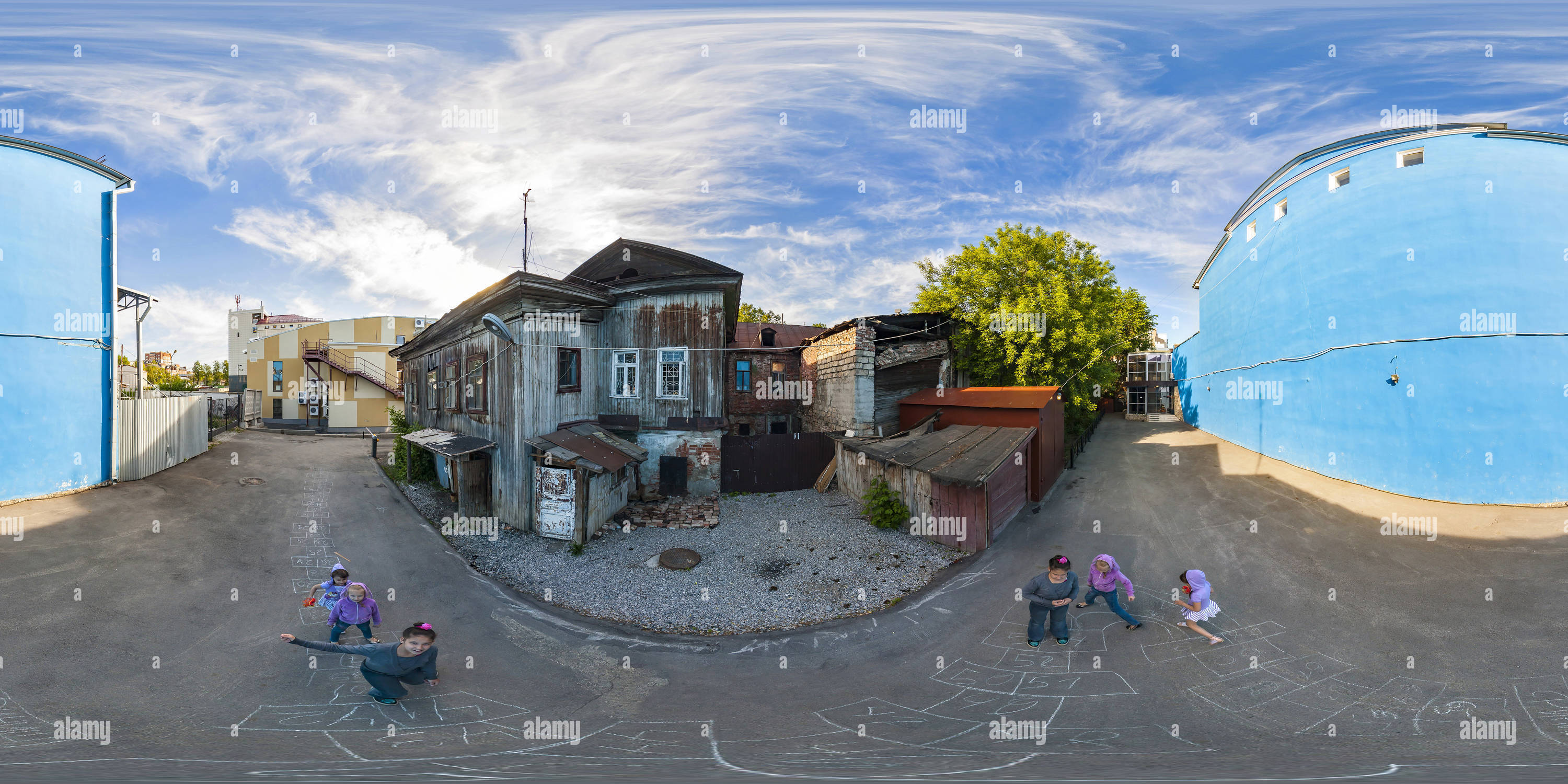 360° view of Perm. Permskaya Street. Game of Hopscotch - Alamy