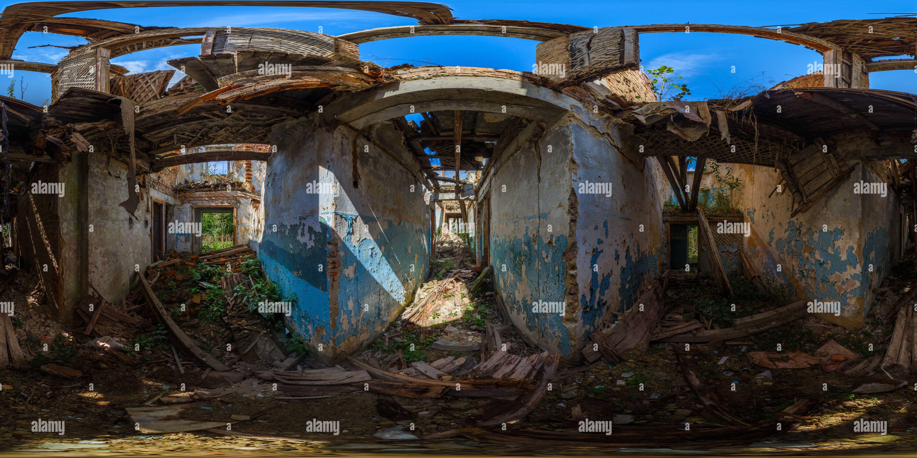 360° view of 360 by 180 degree full spherical panorama inside of an ...