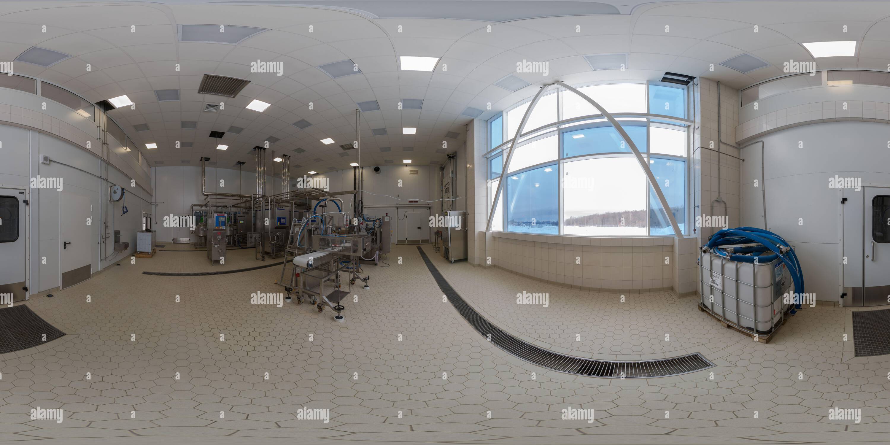 360° view of TULA, RUSSIA - FEBRUARY 11, 2013: Inside of food factory ...