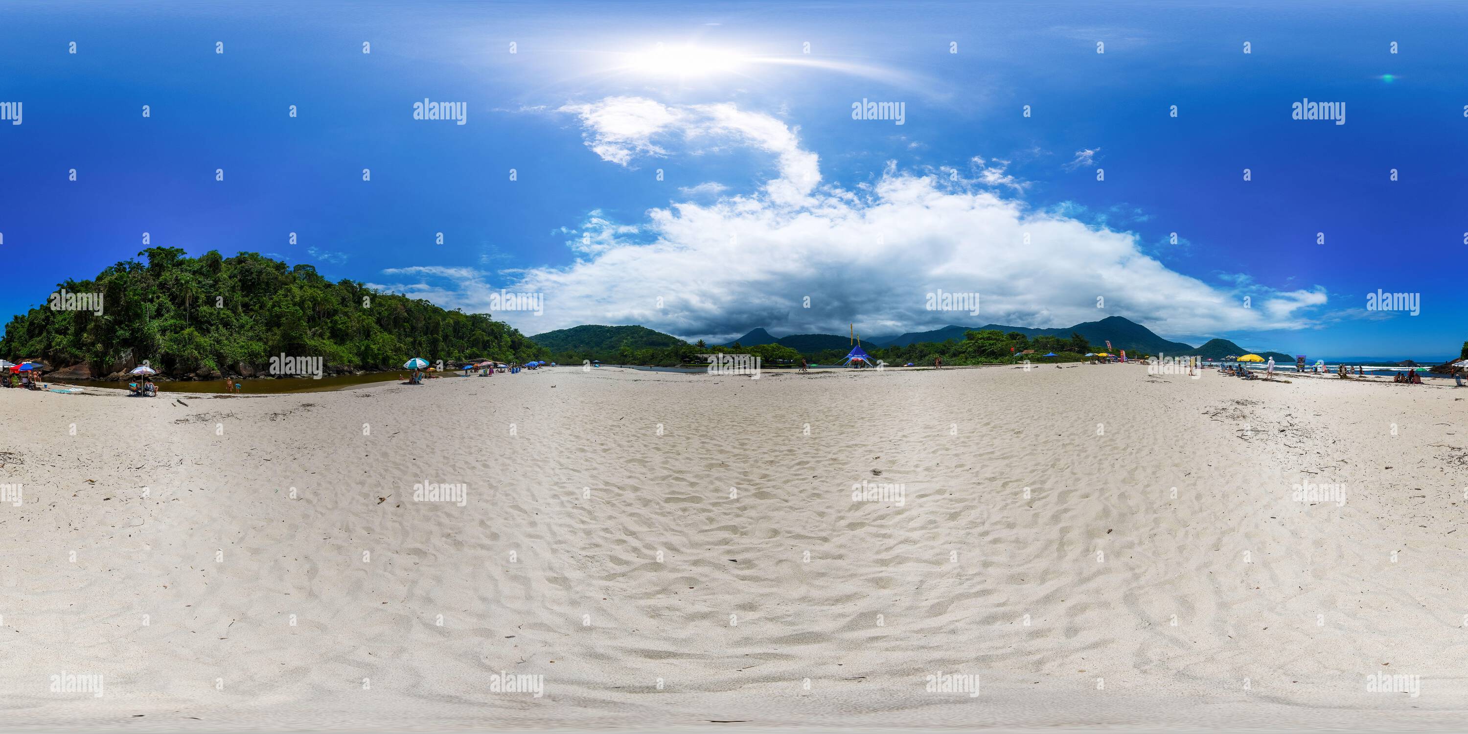 360° view of Ubatuba, Sao Paulo, Brazil, Itamambuca Beach, next to the ...