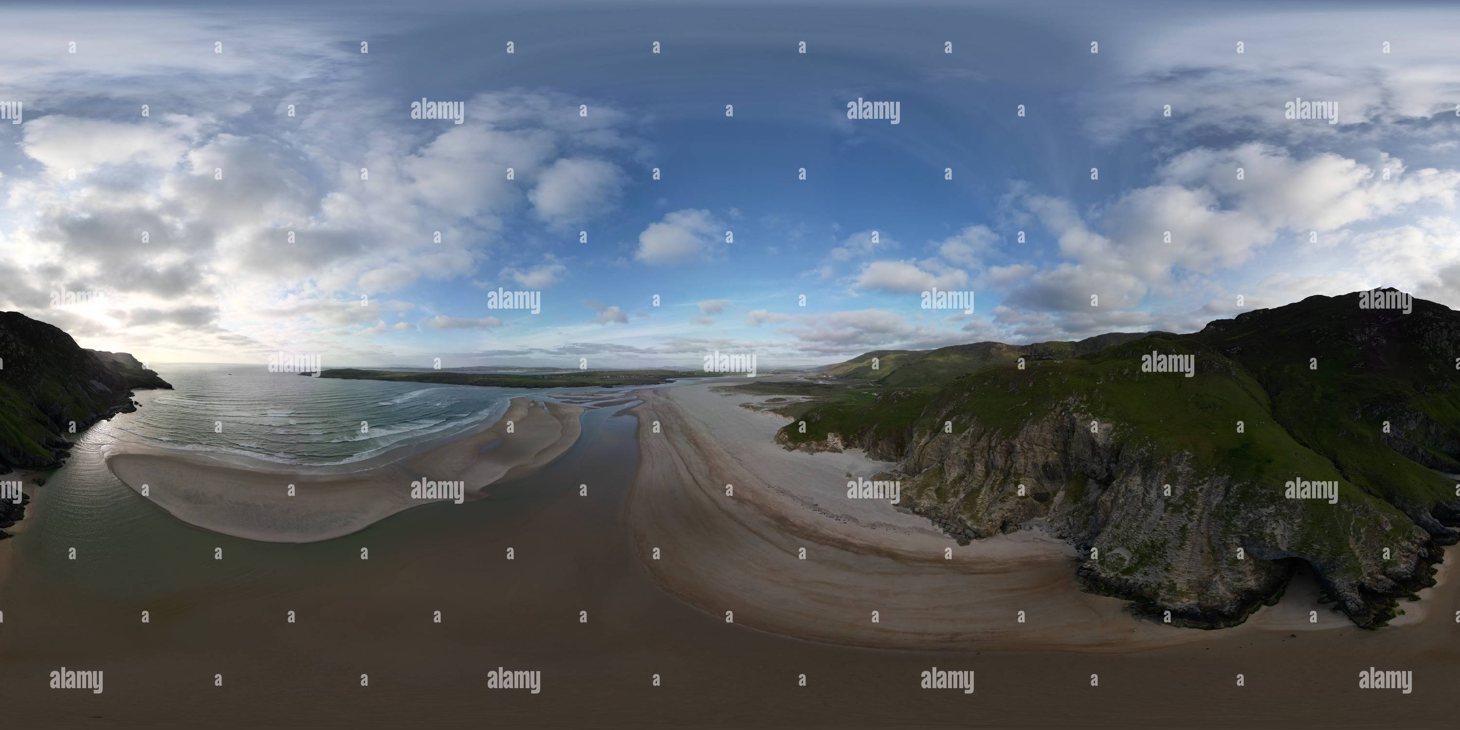 360° view of Maghera Beach, Caves of Maghera, Donegal, Ireland - Alamy